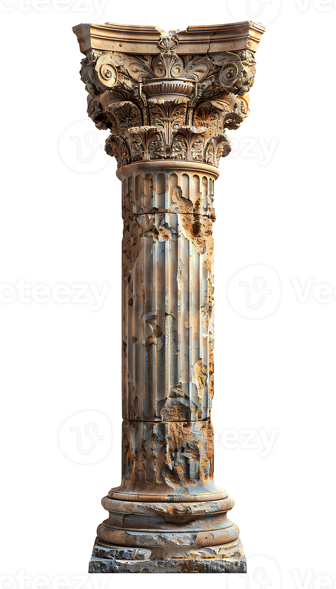 AI generated Ancient Greek column PNG. Tall Ancient Greek pillar isolated. Doric column PNG ...