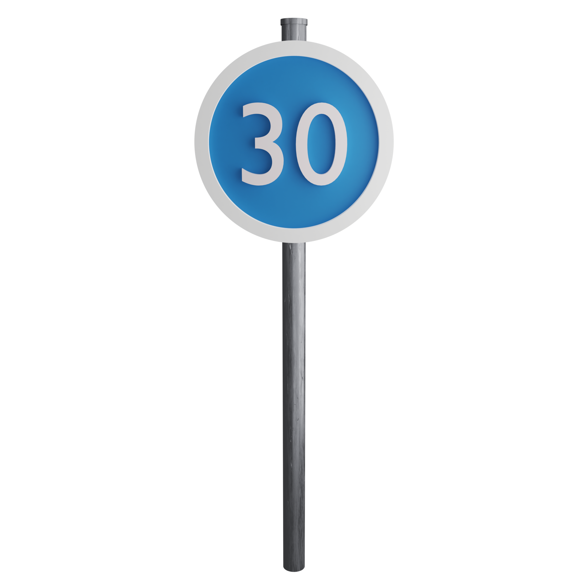 30 Minimum Speed Limit Sign On The Road Clipart Flat Design Icon
