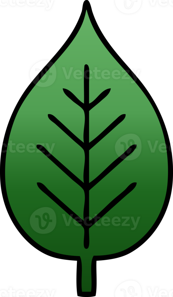 hoja verde de dibujos animados sombreado degradado 42548713 PNG
