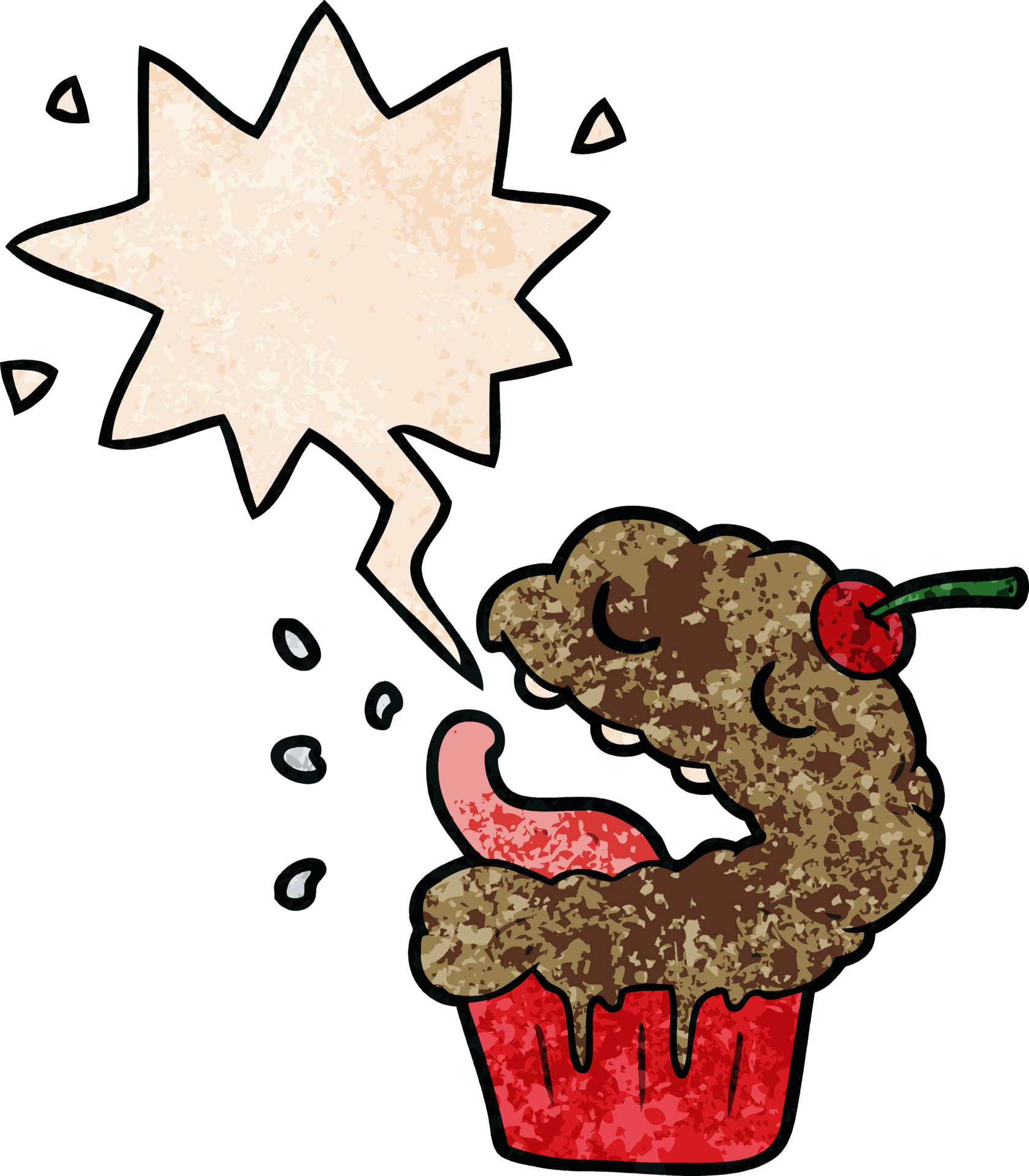 cupcake drôle de bande dessinée et bulle de dialogue dans un style de ... cupcake drôle de bande dessinée et bulle de dialogue dans un style de ...