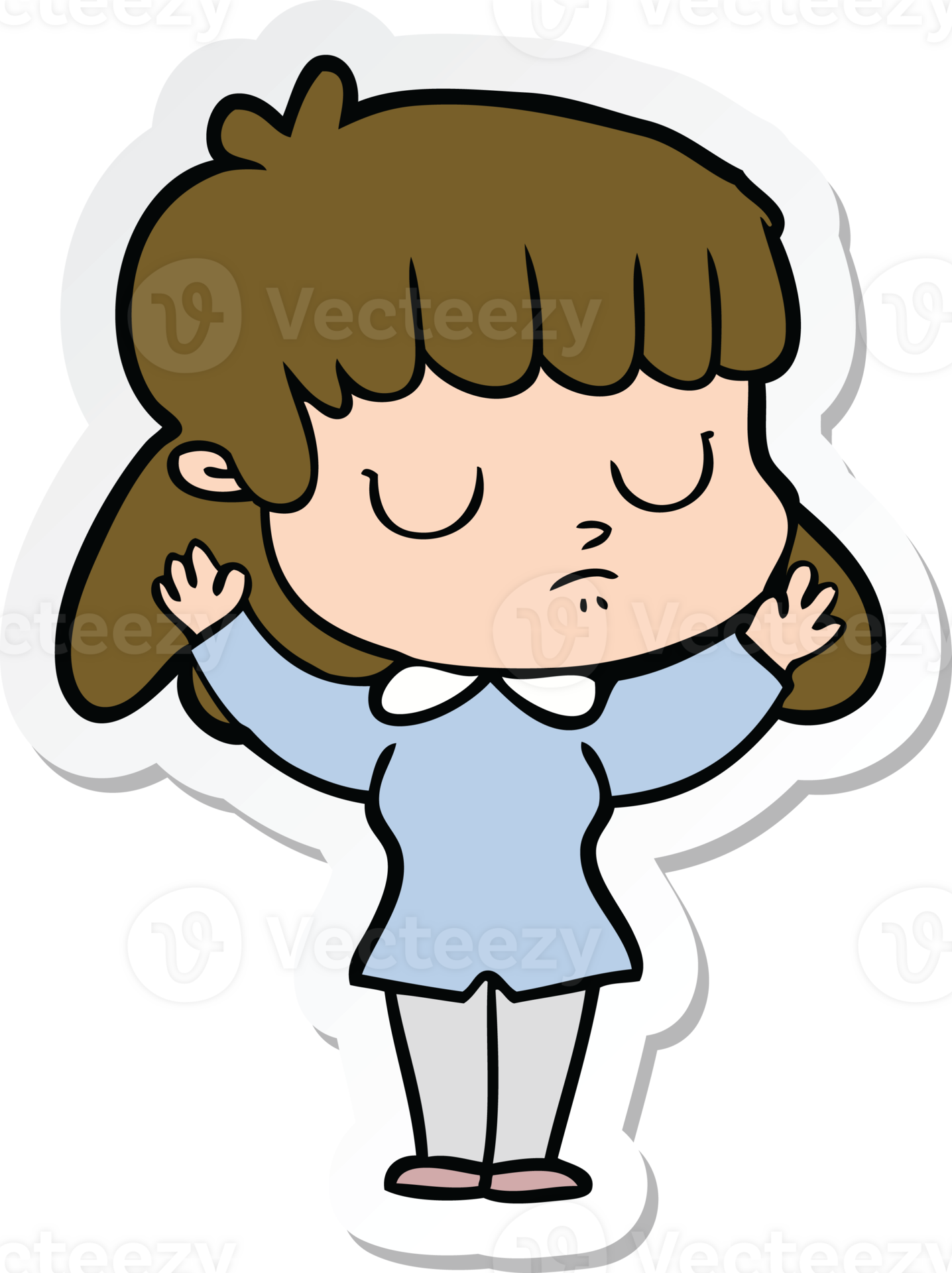 sticker of a cartoon indifferent woman 42550361 PNG