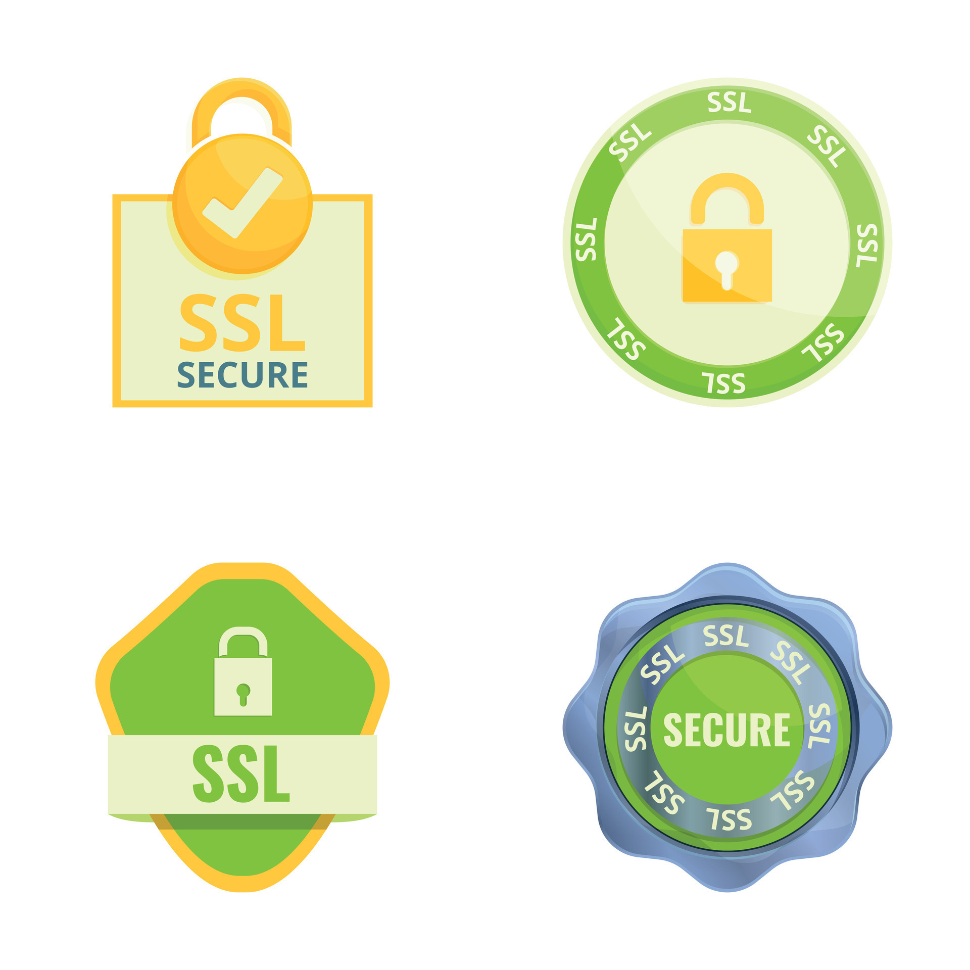 Ssl certificate icons set cartoon vector. Secure sockets layer certificate 42551039 Vector Art ...