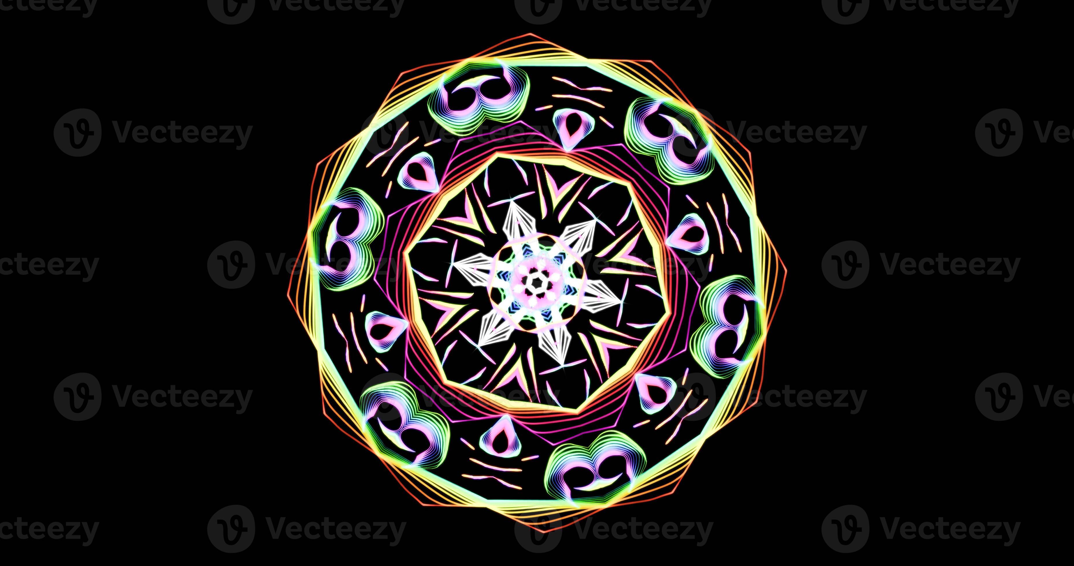 Kaleidoscopic Pattern On Dark Background In Vibrant Colors 42556392 Stock Photo at Vecteezy