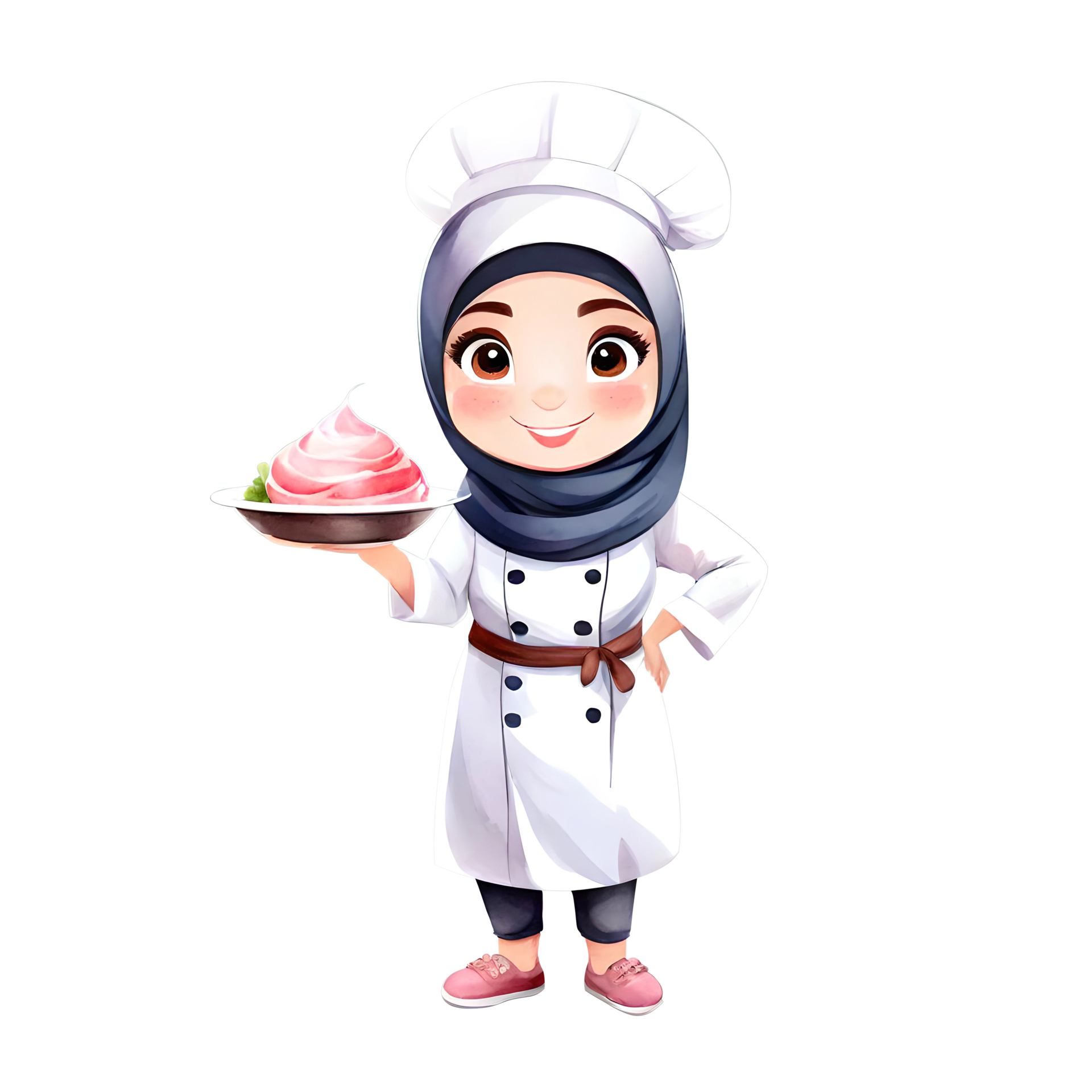 AI generated Muslim Baker Delight Of A Hijab Chef Girl Presents Her ...