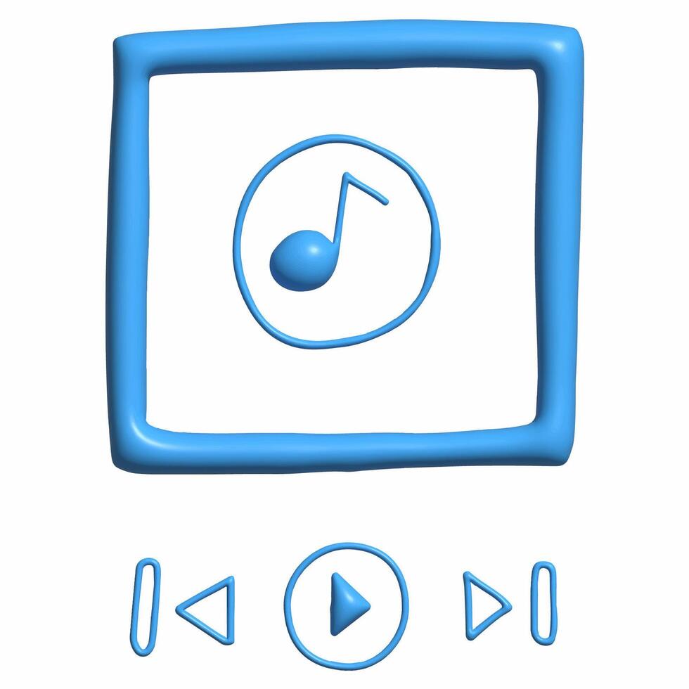 moderno 3d representación mínimo audio música jugador concepto. audio medios de comunicación ...
