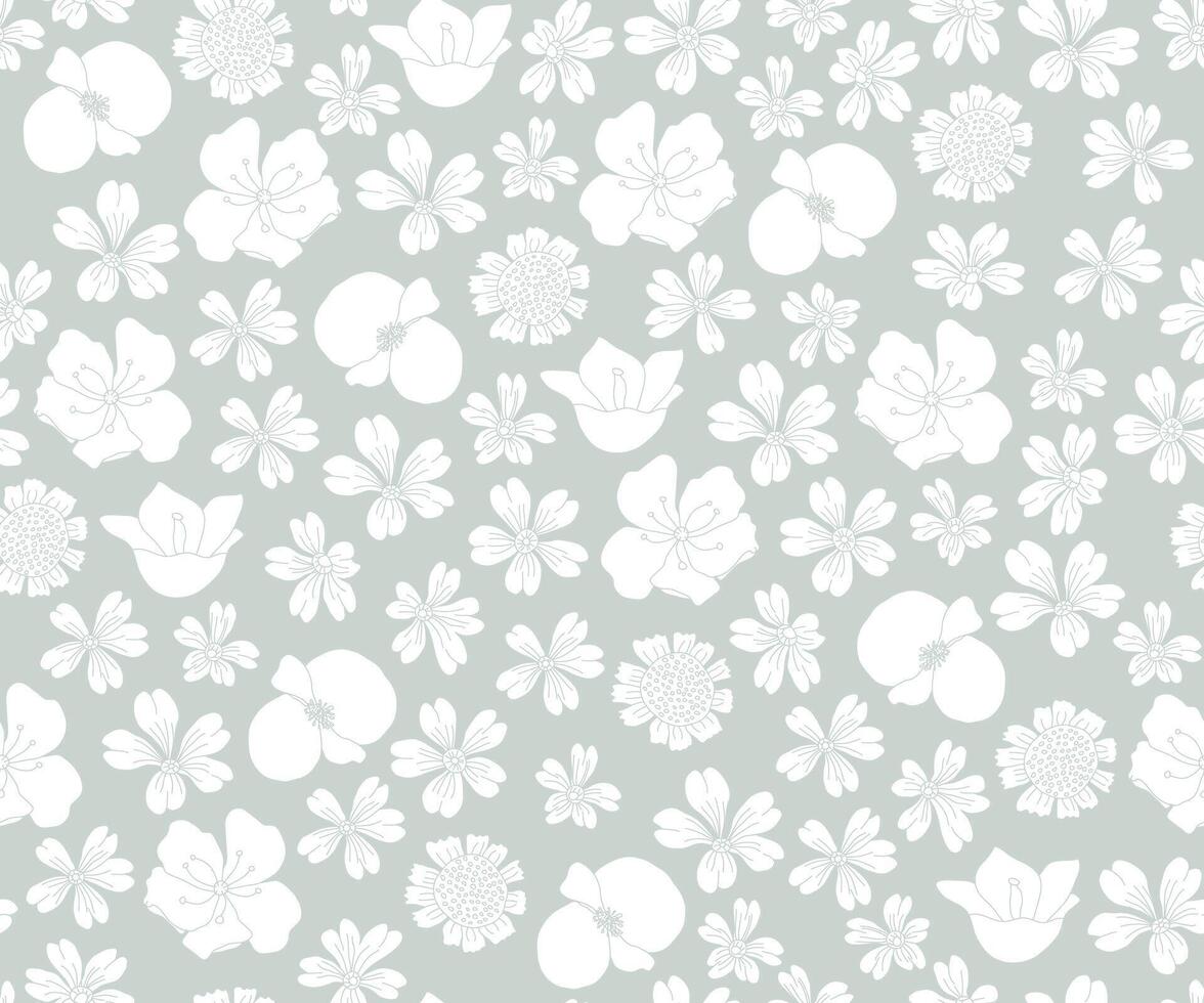 Gray White Floral Pattern Background 42568148 Vector Art at Vecteezy