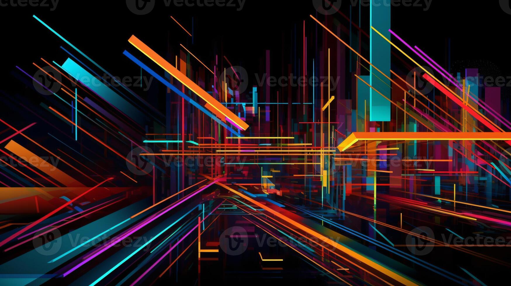 AI Generated Vivid modern colorful background with rainbow shapes ...