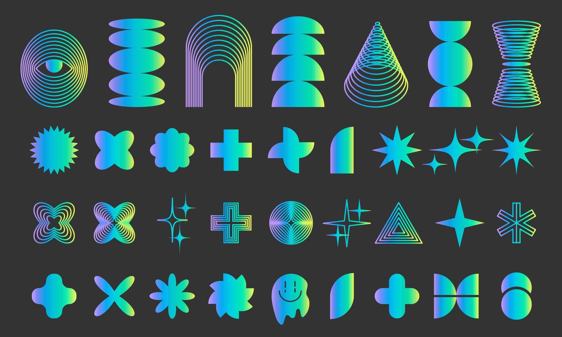 Brutalist abstract geometric shapes and grids.Trendy geometric neo ... Brutalist abstract geometric shapes and grids.Trendy geometric neo ...
