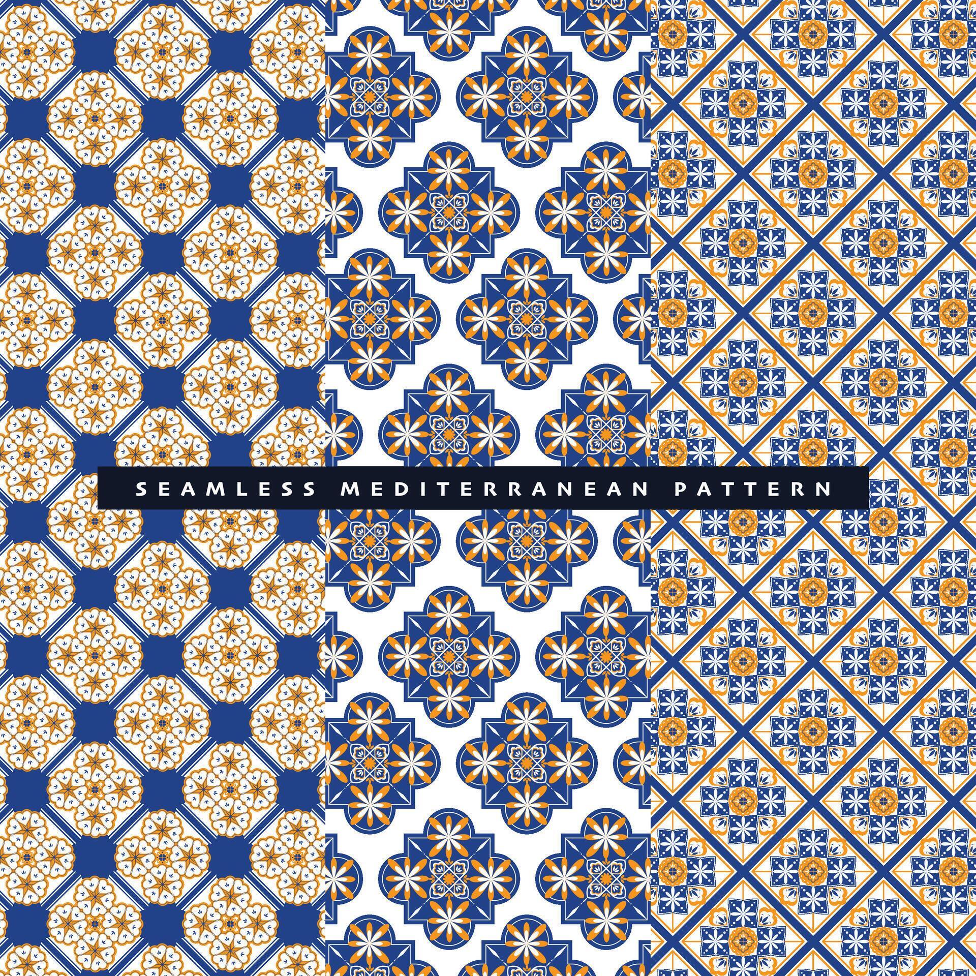 vintage seamless mediterranean tile pattern decorative background ...