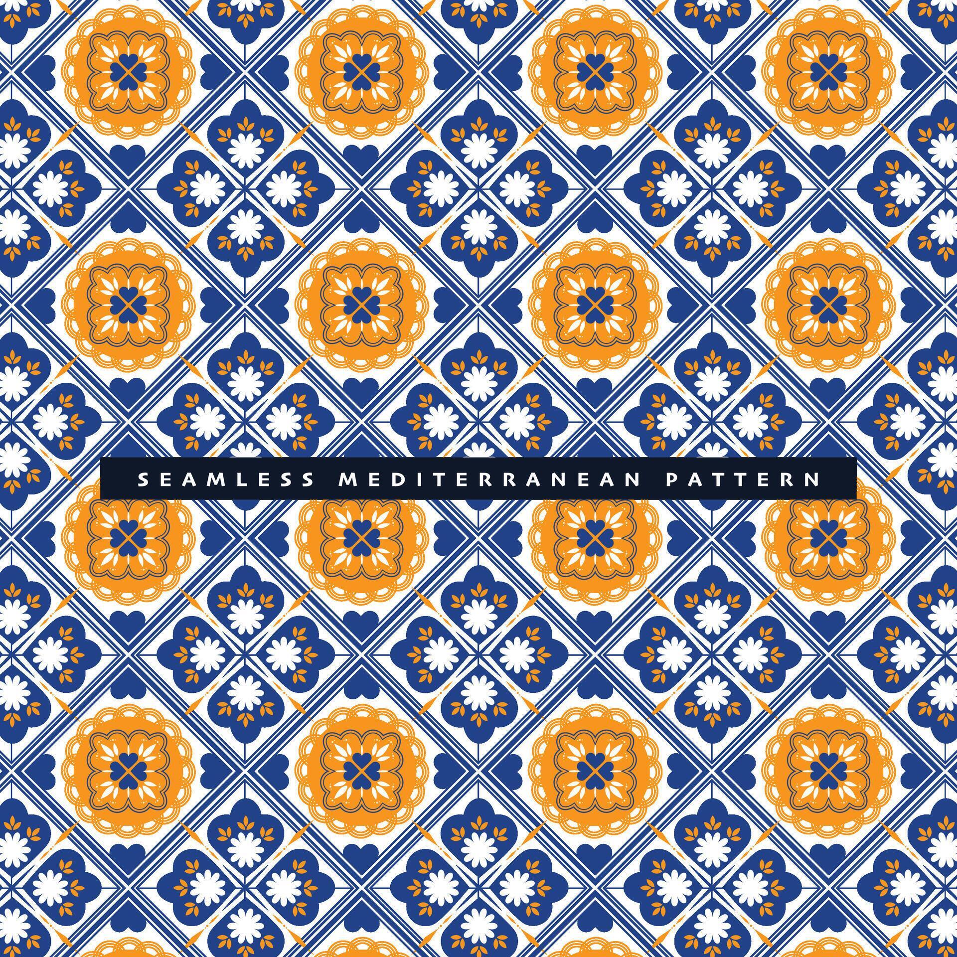 Vintage Seamless Mediterranean Tile Pattern Decorative Background 42577778 Vector Art At Vecteezy