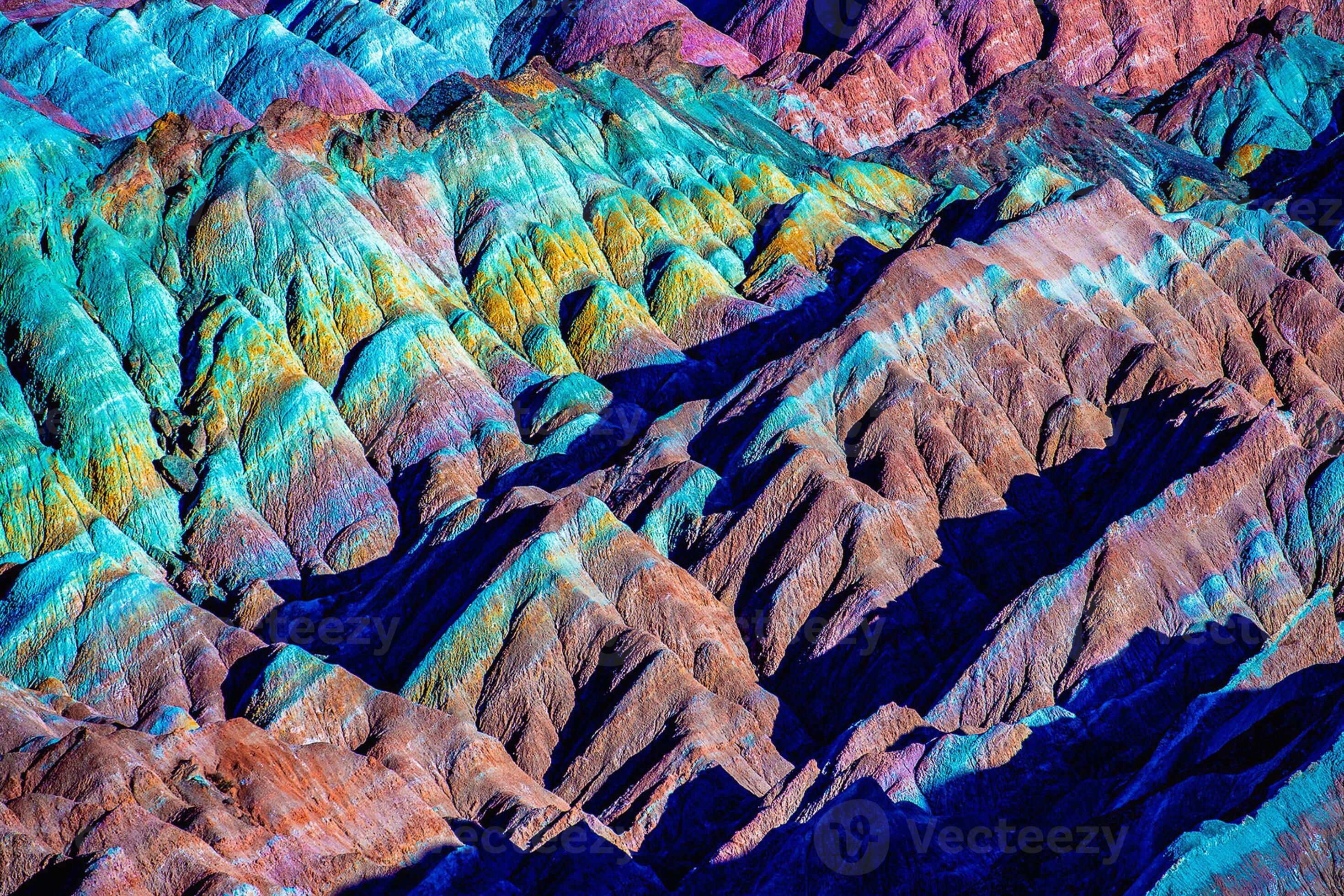 Amazing scenery of china mountains and blue sky background in sunset ...