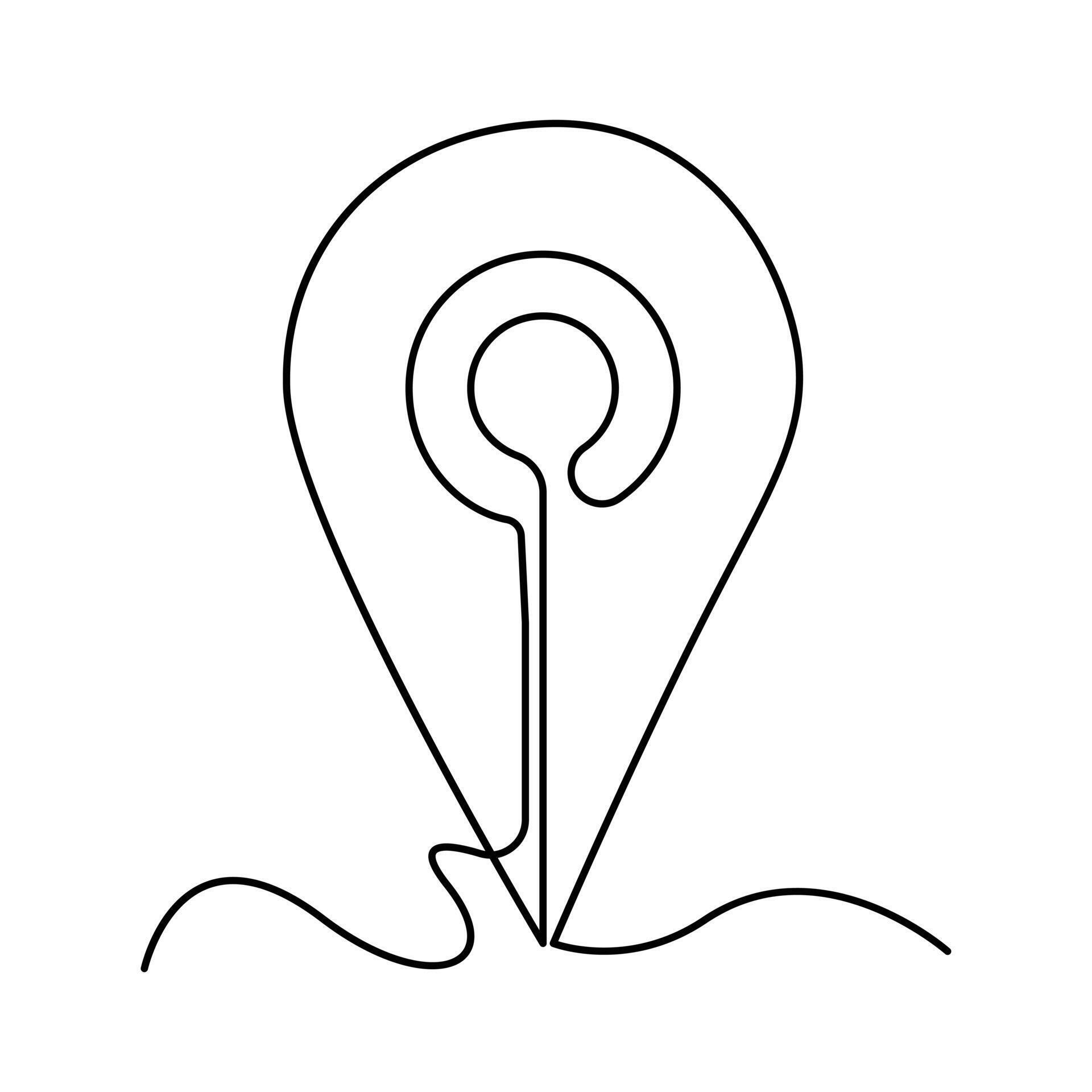 One-line location pointers drawing and continuous single-outlines location, pin navigation ...