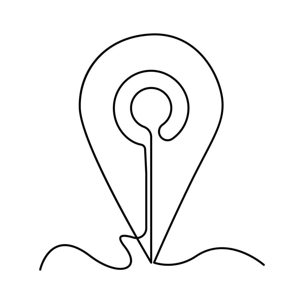One Line Location Pointers Drawing And Continuous Single Outlines Location Pin Navigation