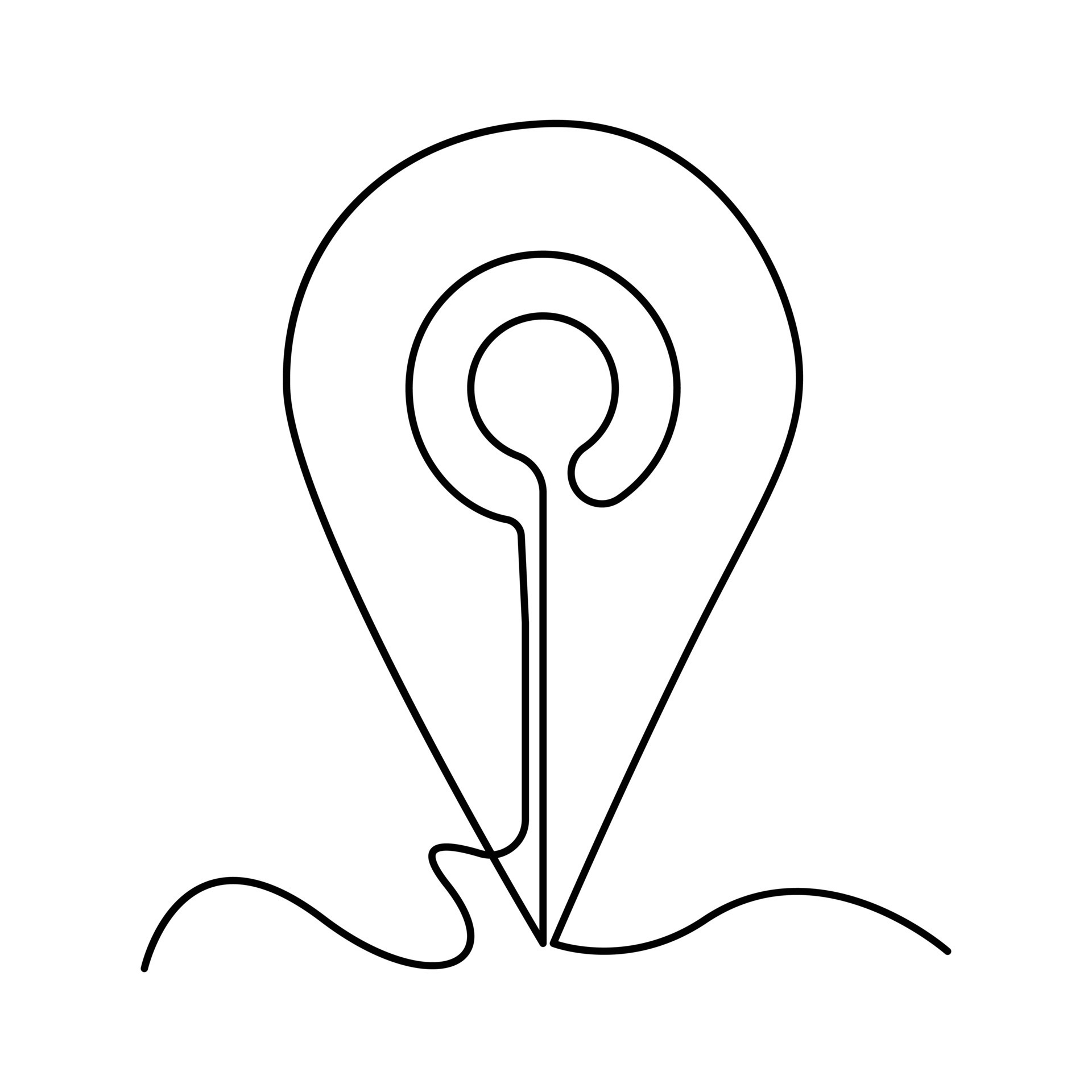 One Line Location Pointers Drawing And Continuous Single Outlines