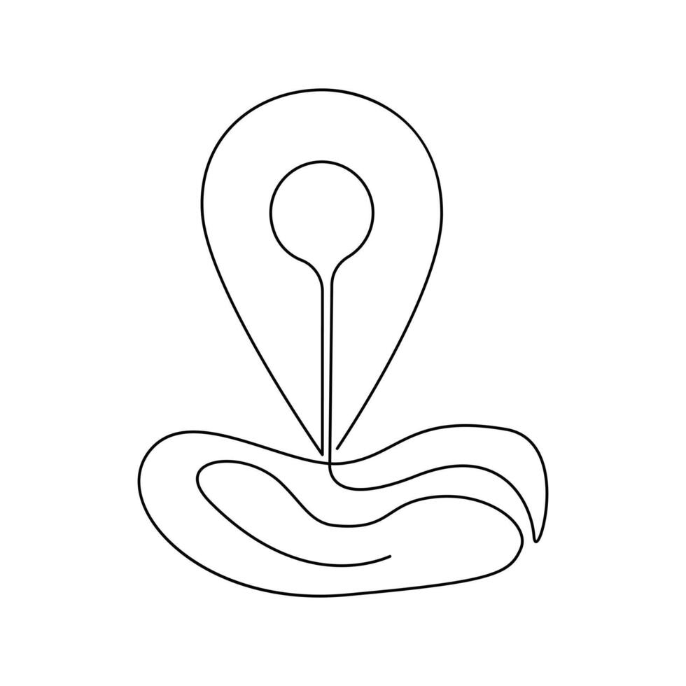 One Line Location Pointers Drawing And Continuous Single Outlines Location Pin Navigation