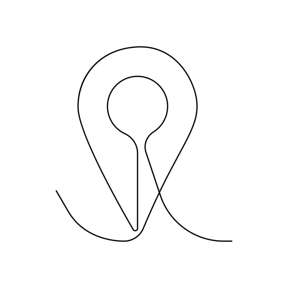 One Line Location Pointers Drawing And Continuous Single Outlines