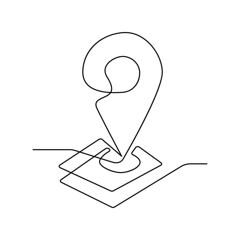 One-line location pointers drawing and continuous single-outlines location, pin navigation ...