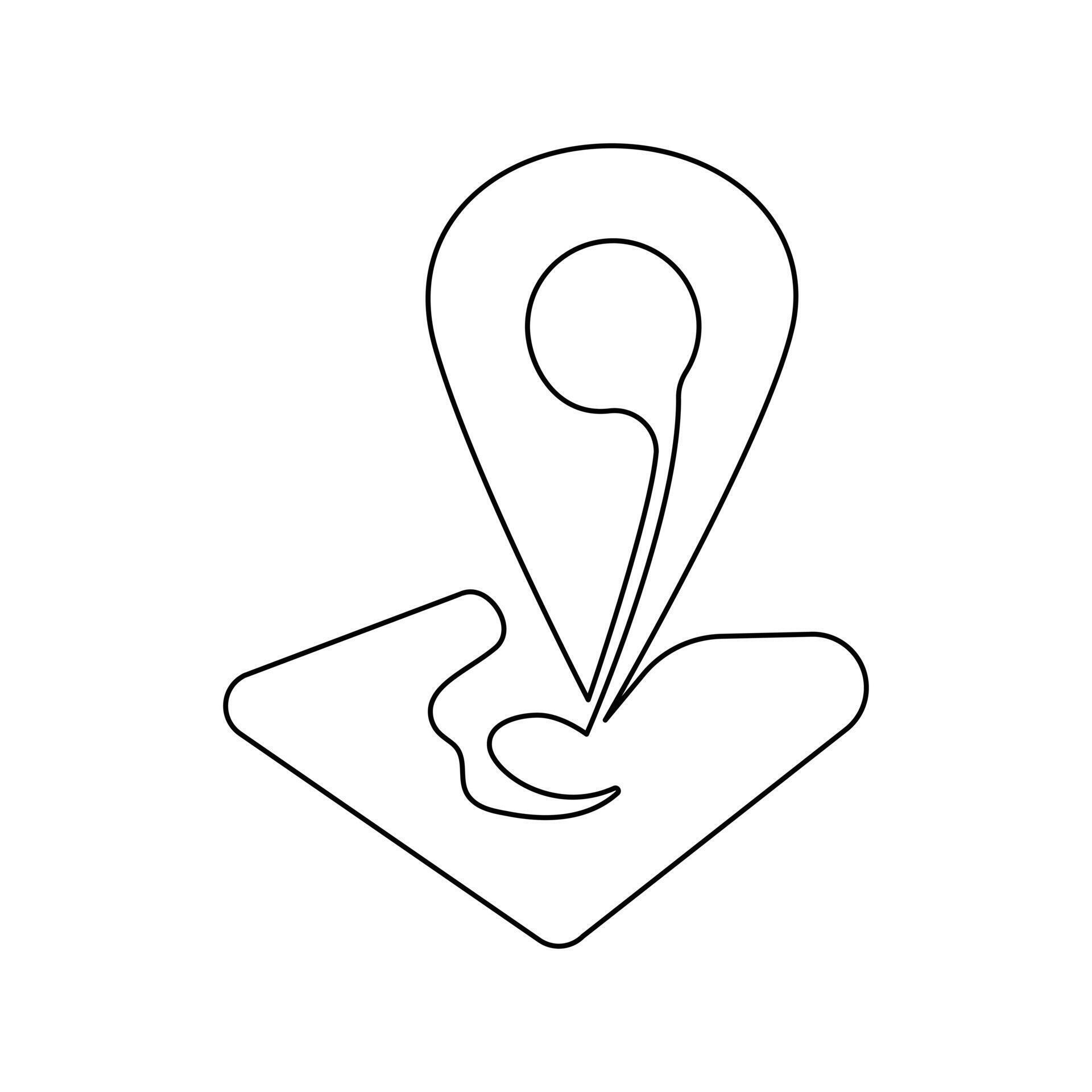 One-line location pointers drawing and continuous single-outlines location, pin navigation ...