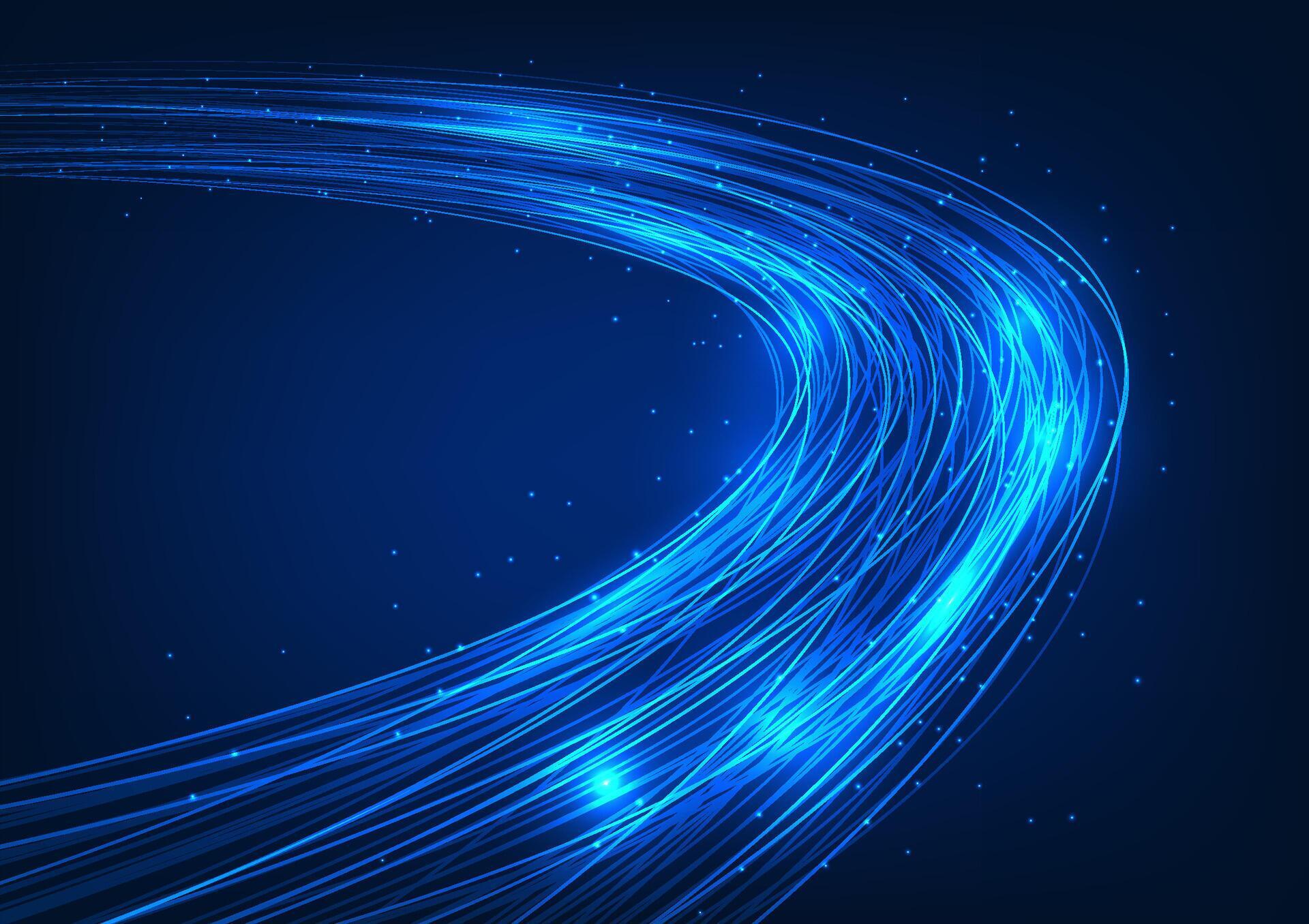 Abstract background technology Overlapping lines of light represent the transmission of large ...