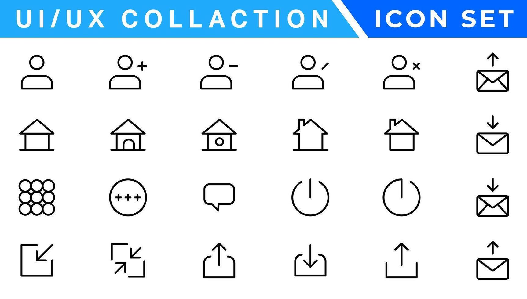 User Interface Icons Collection Basic Ui Ux Icon Set Set Icon Of User Interface Vector