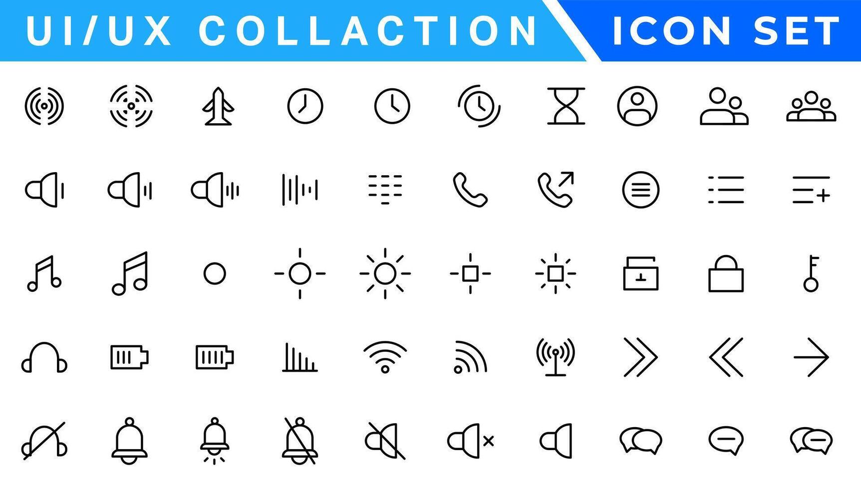 User Interface Icons Collection Basic Ui Ux Icon Set Set Icon Of User Interface Vector