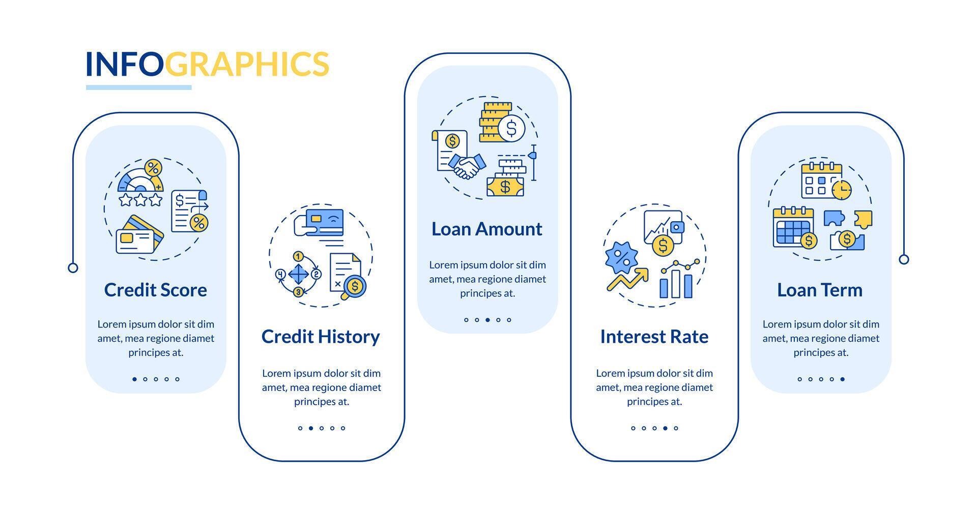 Essential lending elements rectangle infographic template. Peer-to-peer ...
