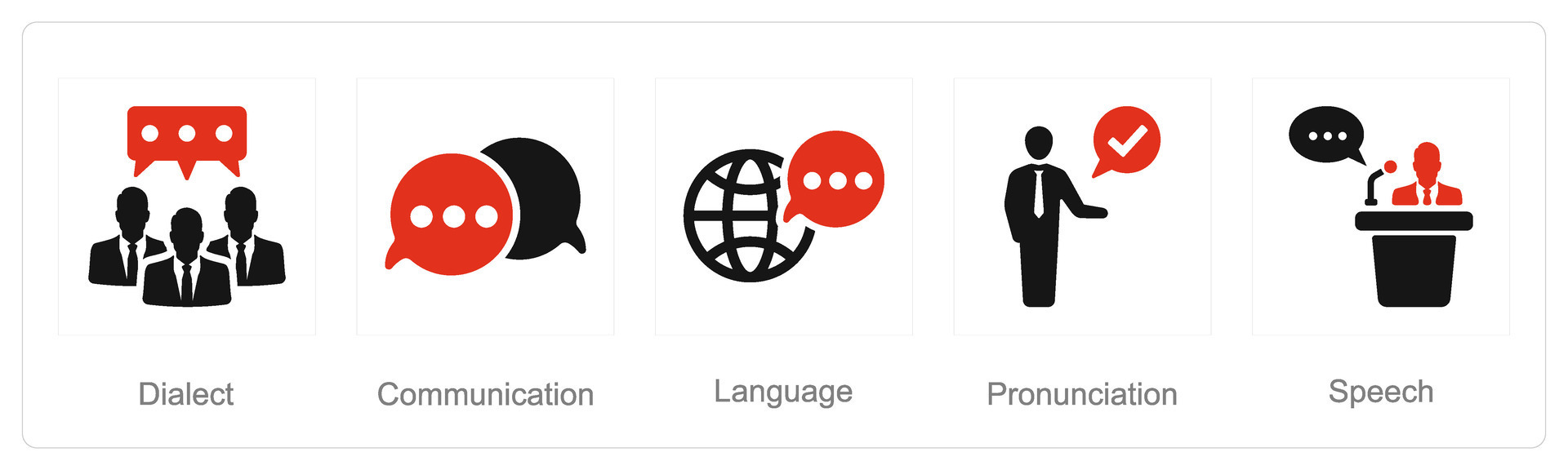 A set of 5 Language icons as dialect, communication, language 42583678 ...