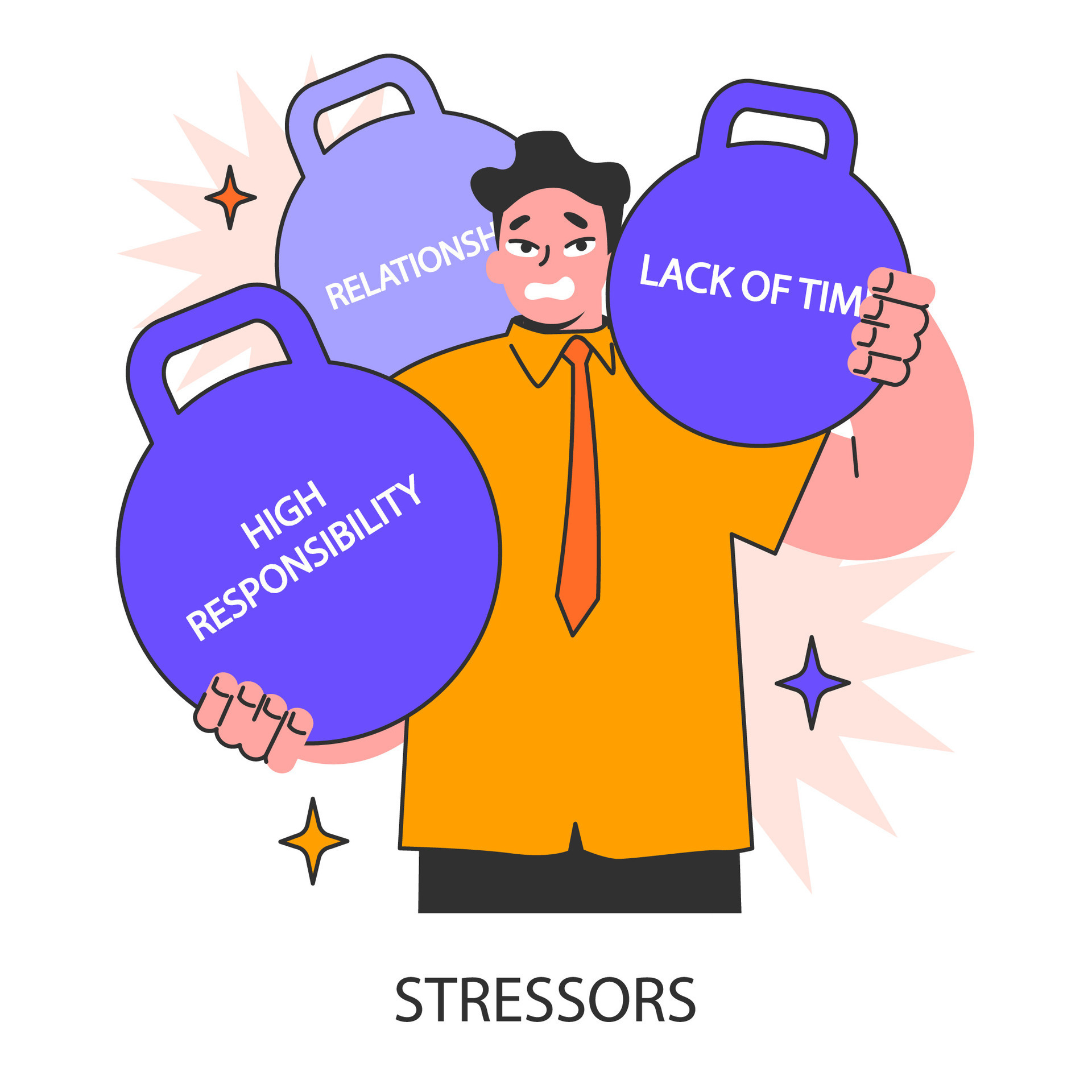 Overwhelmed businessman bending under heavy stressors. 42584442 Vector ... Overwhelmed businessman bending under heavy stressors. 42584442 Vector ...