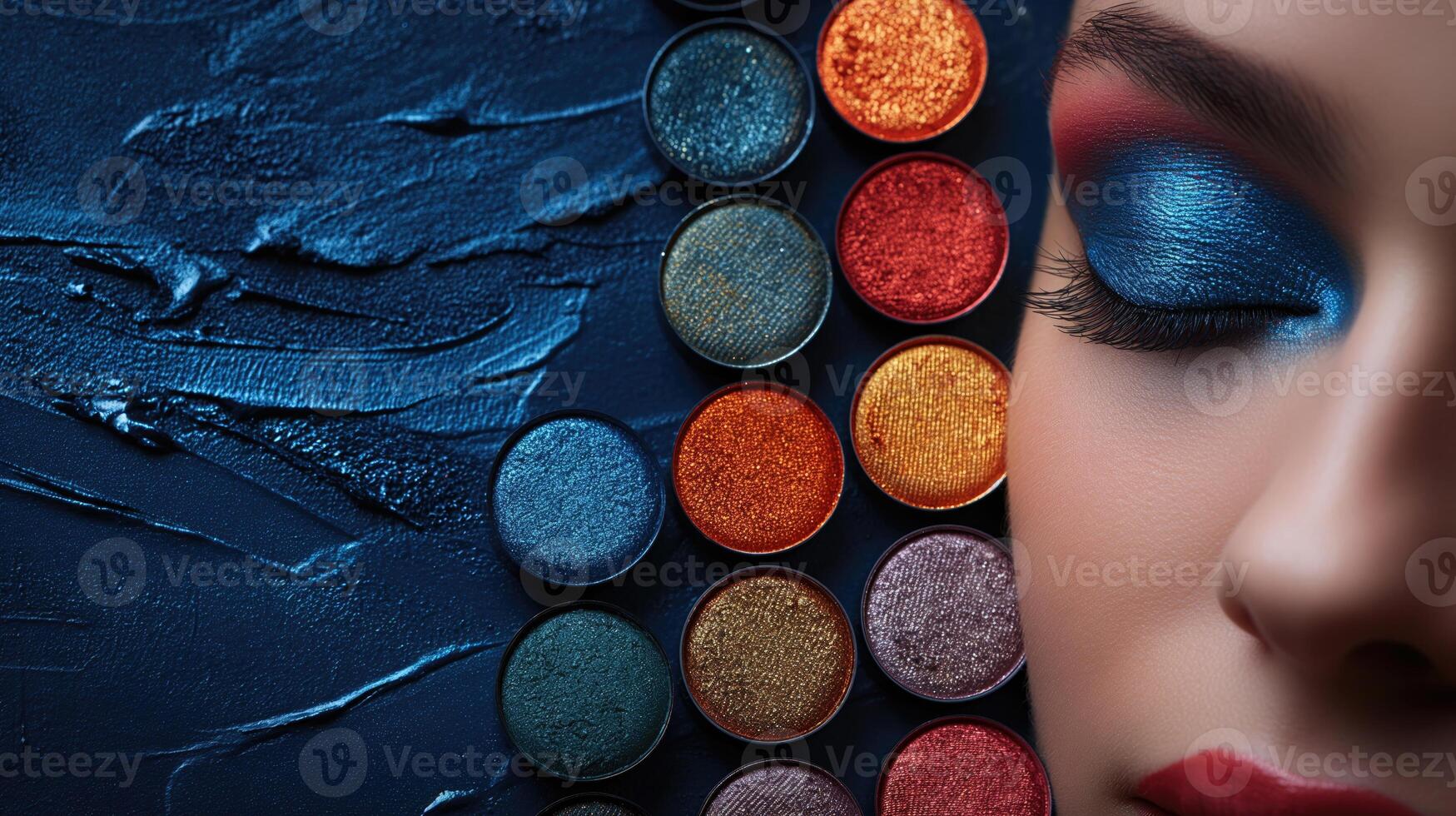 AI generated Close-up portrait of a beautiful young woman with bright ...