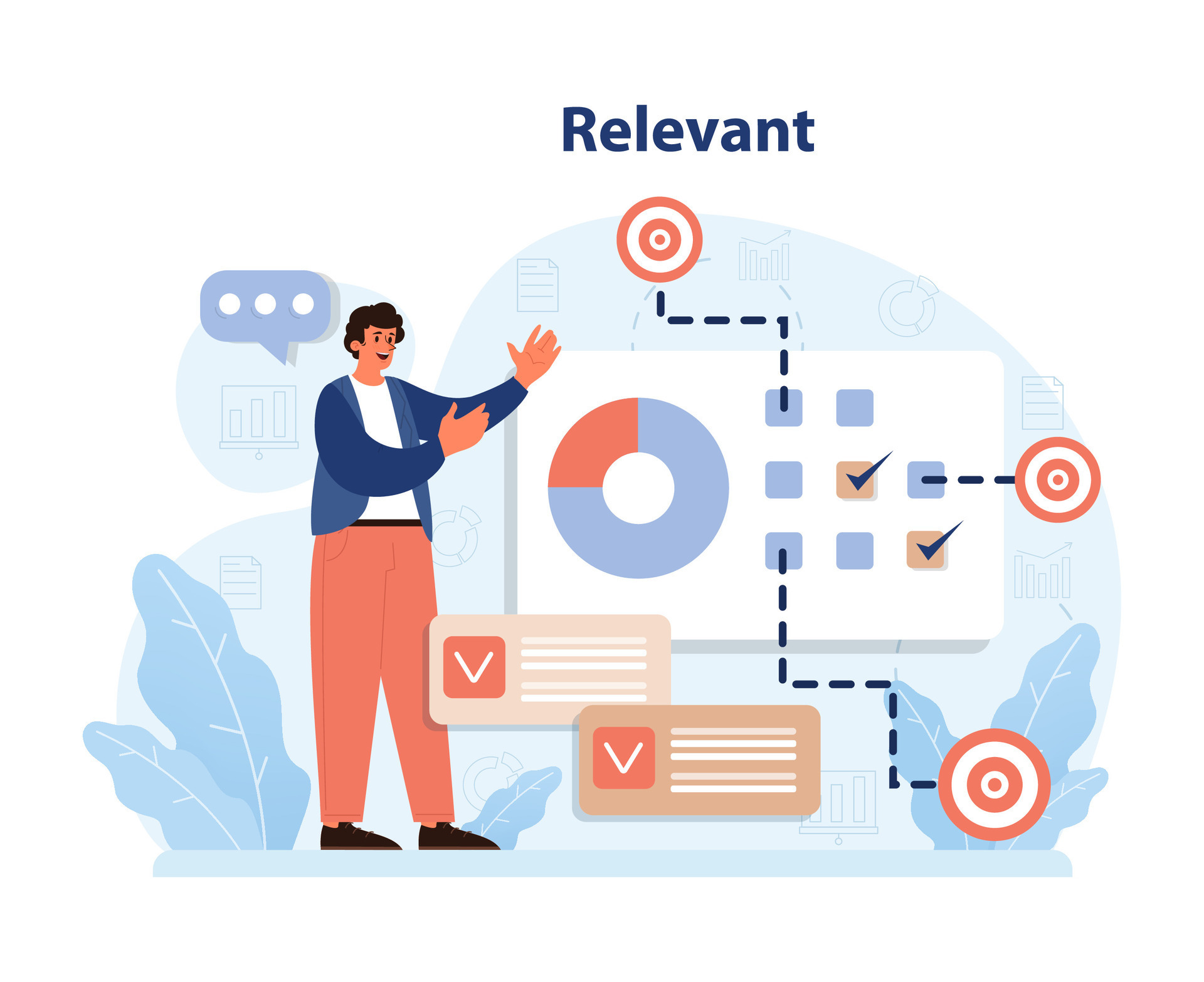 Relevance in goal-setting displayed. Flat vector illustration 42584890 ...