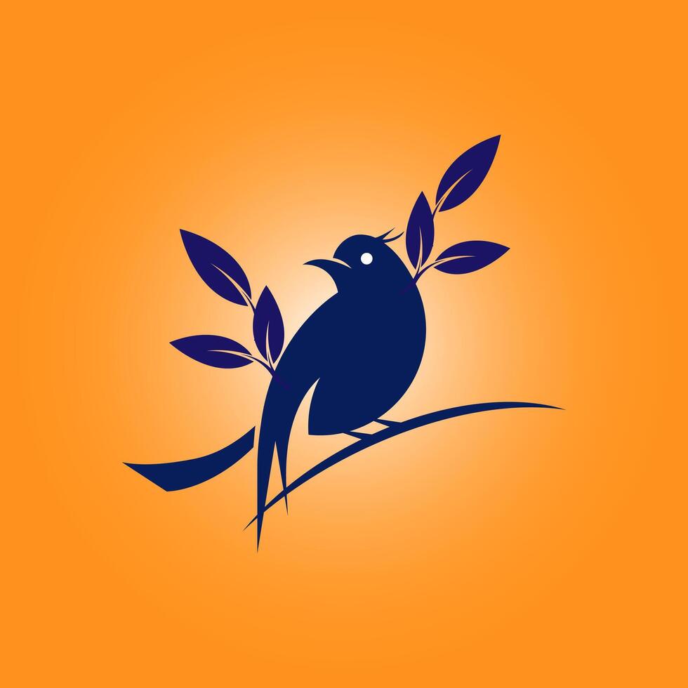 Beautiful Blue Bird sitting on a tree branch 42585339 Vector Art at ...