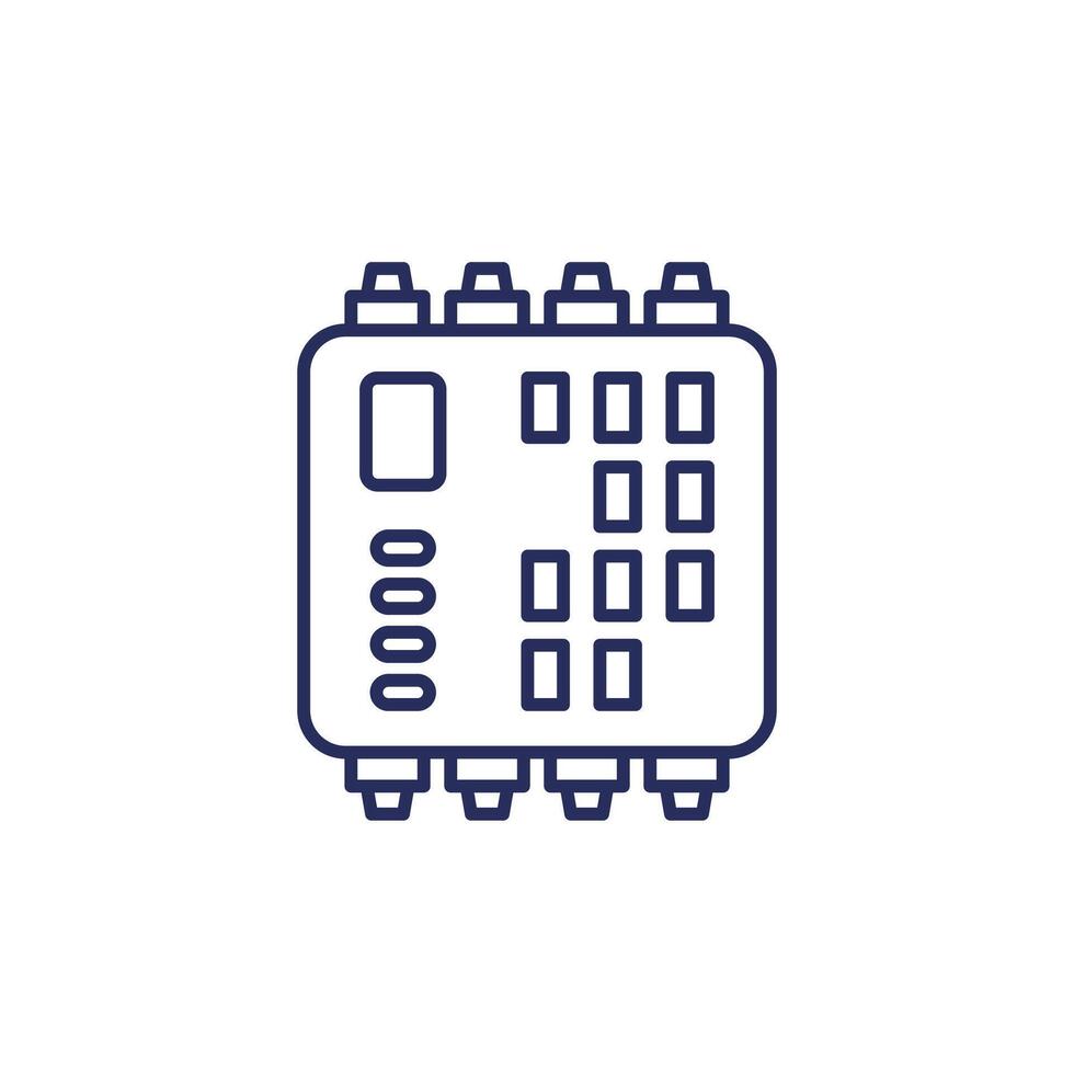 Plc Programmable Logic Controller Line Icon 42587119 Vector Art At