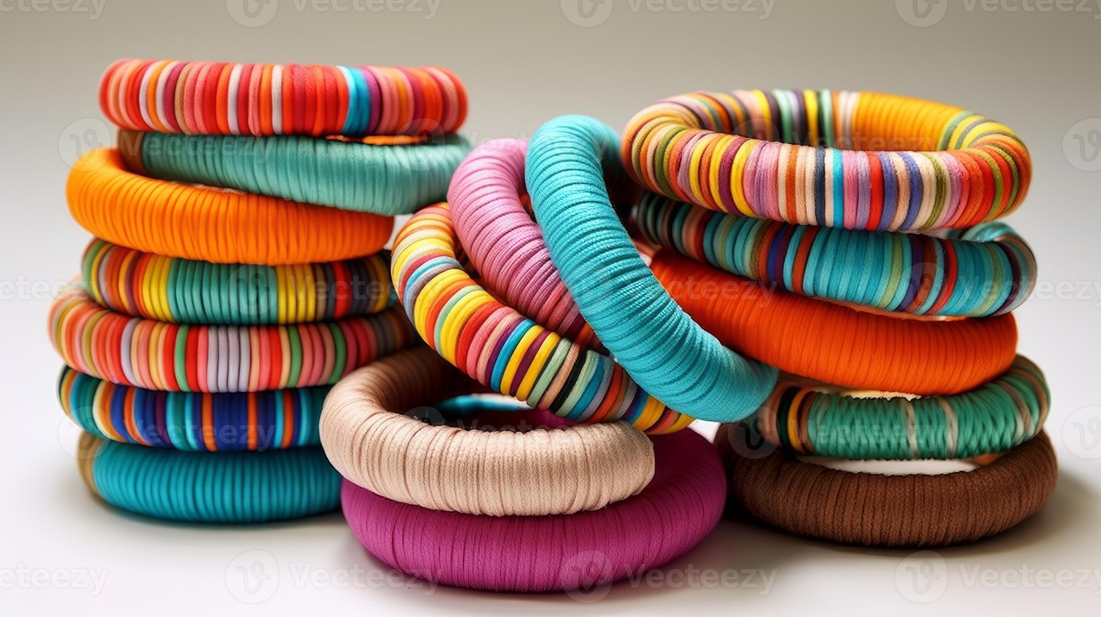 AI generated Yarn-wrapped bangles, a trendy accessory. Generative AI 42591816 Stock Photo at ...