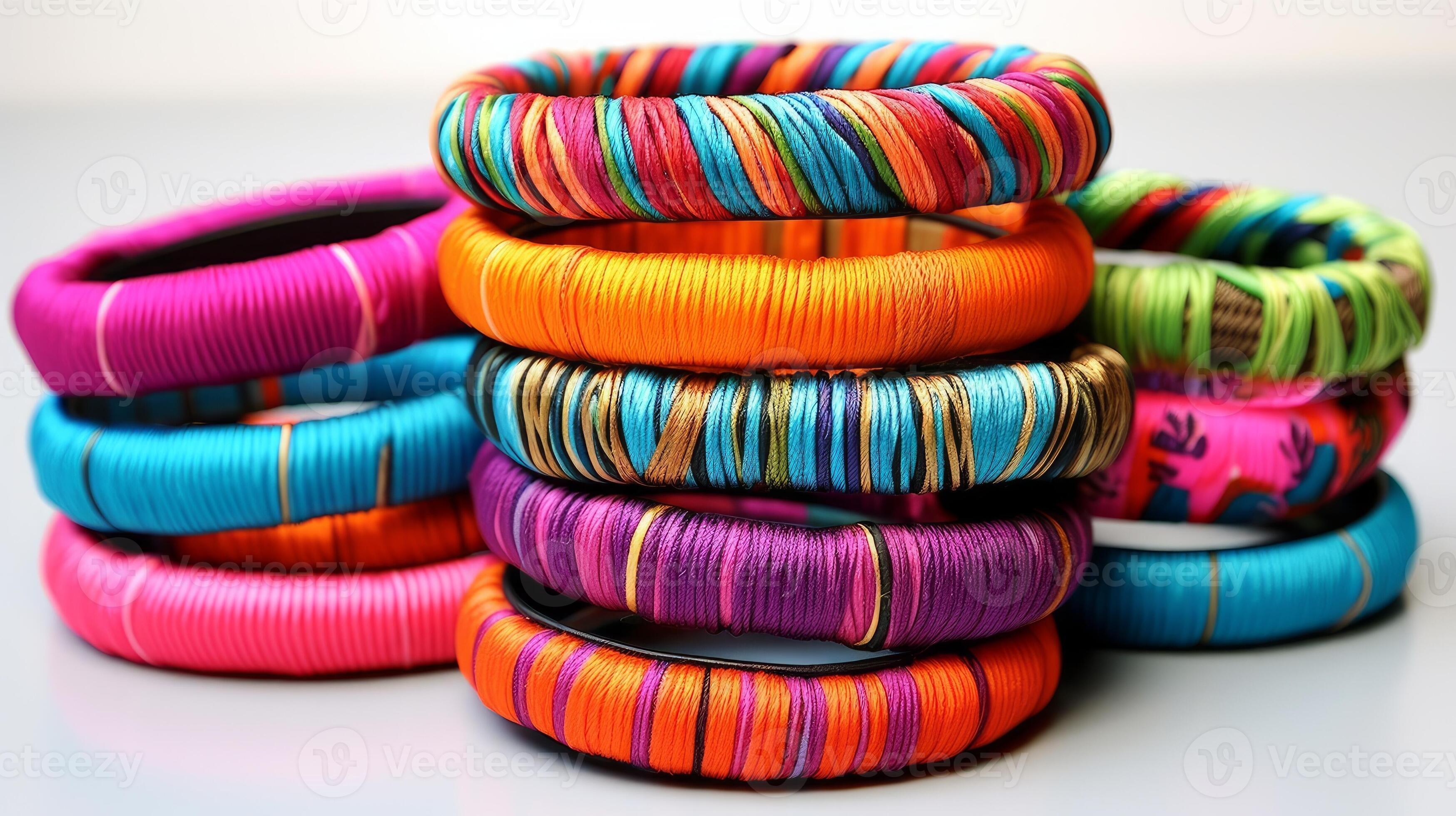 AI generated Yarn-wrapped bangles, a trendy accessory. Generative AI 42591822 Stock Photo at ...