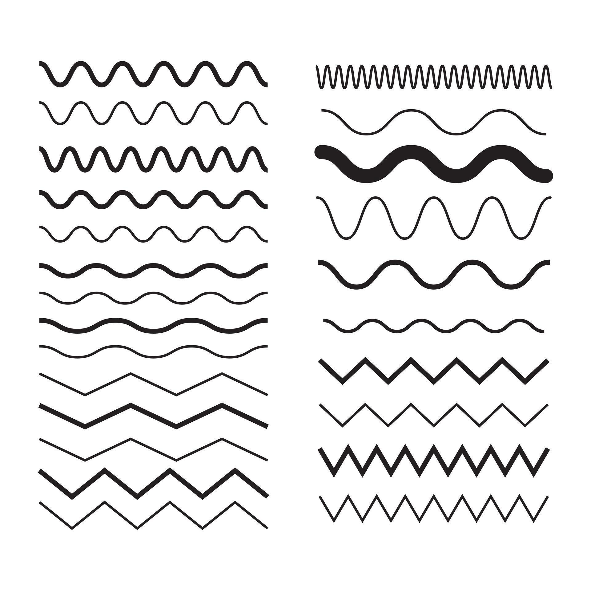 Vector Zigzag Lines And Waves Wavy Pattern Squiggle Zig Zag Frame