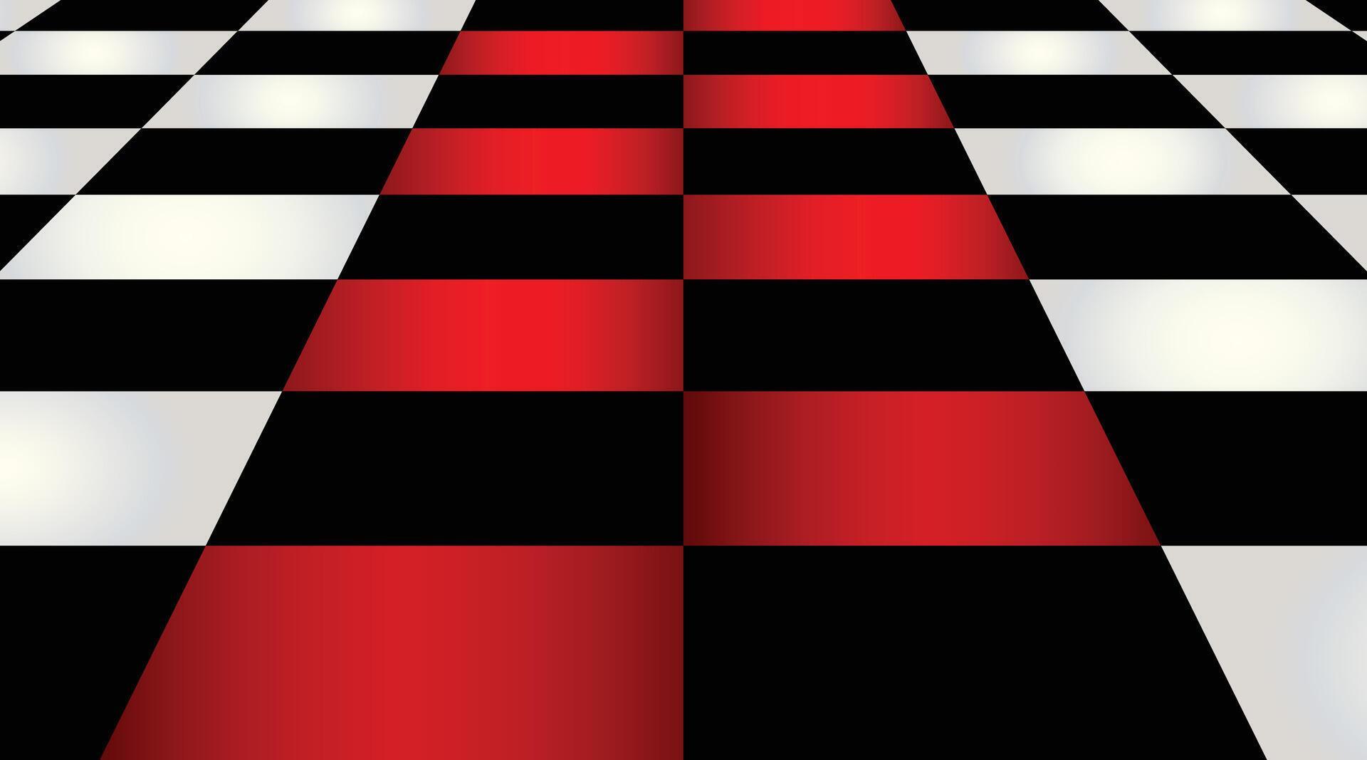 Black and white checkerboard pattern with red lines.Red,black,white ...