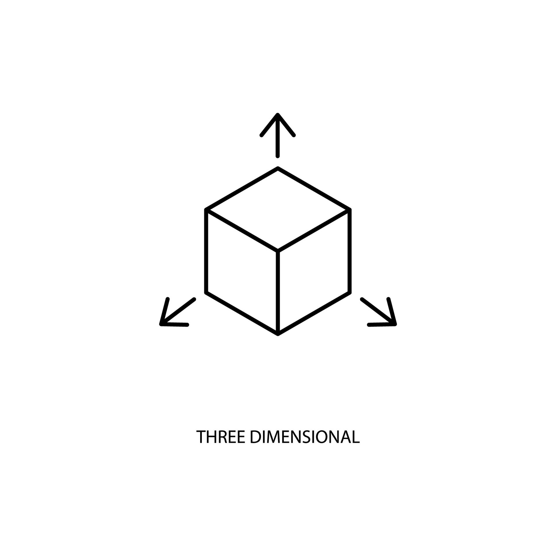 three dimensional concept line icon. Simple element illustration. three ... three dimensional concept line icon. Simple element illustration. three ...