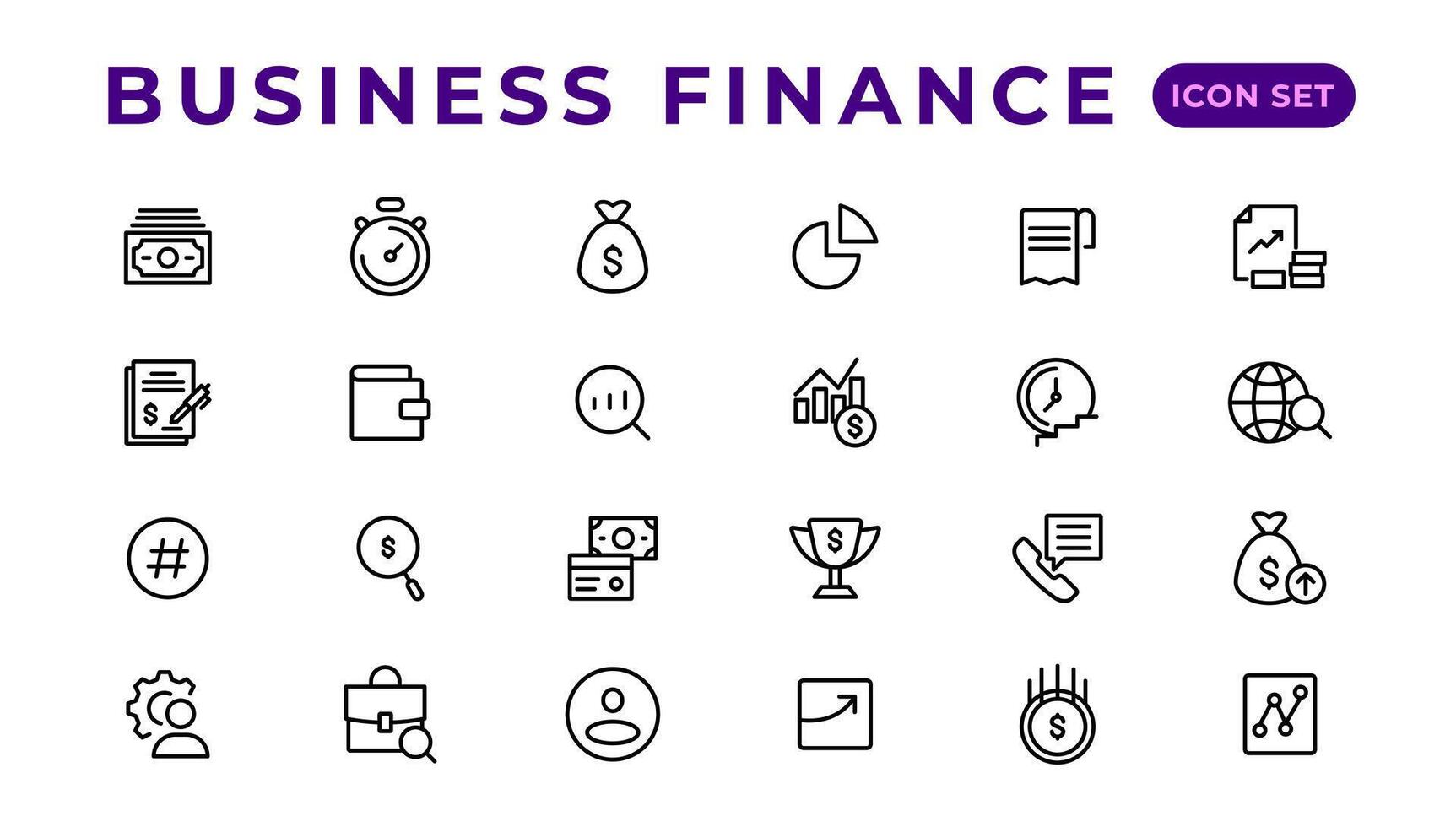 Business and Finance line icons set. Businessman outline icons ...