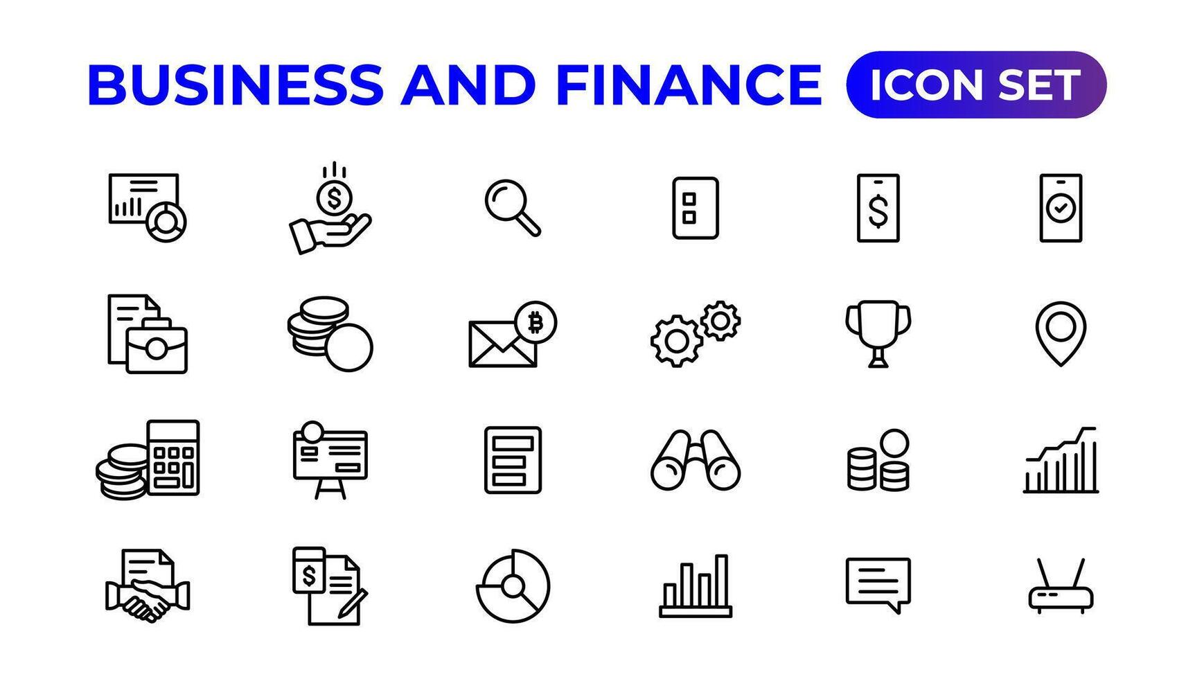 Business and finance icon set. Business and corporation vector icon ...