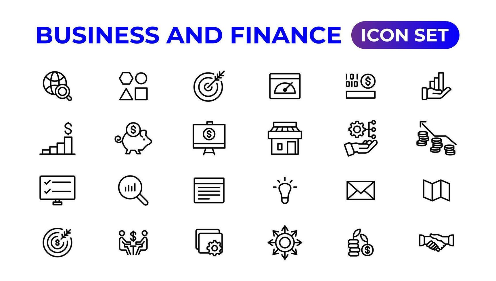 Business and finance icon set. Business and corporation vector icon ...
