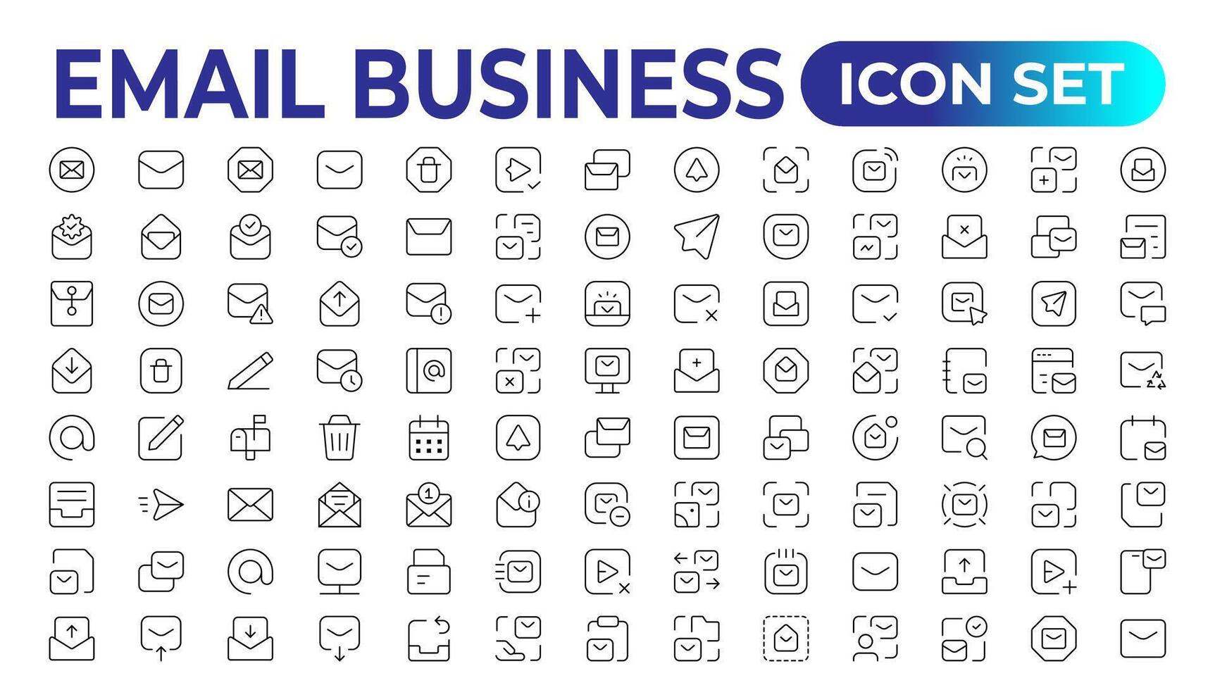 Email icons Pixel perfect. Send, message, internet Set of thin line web ...