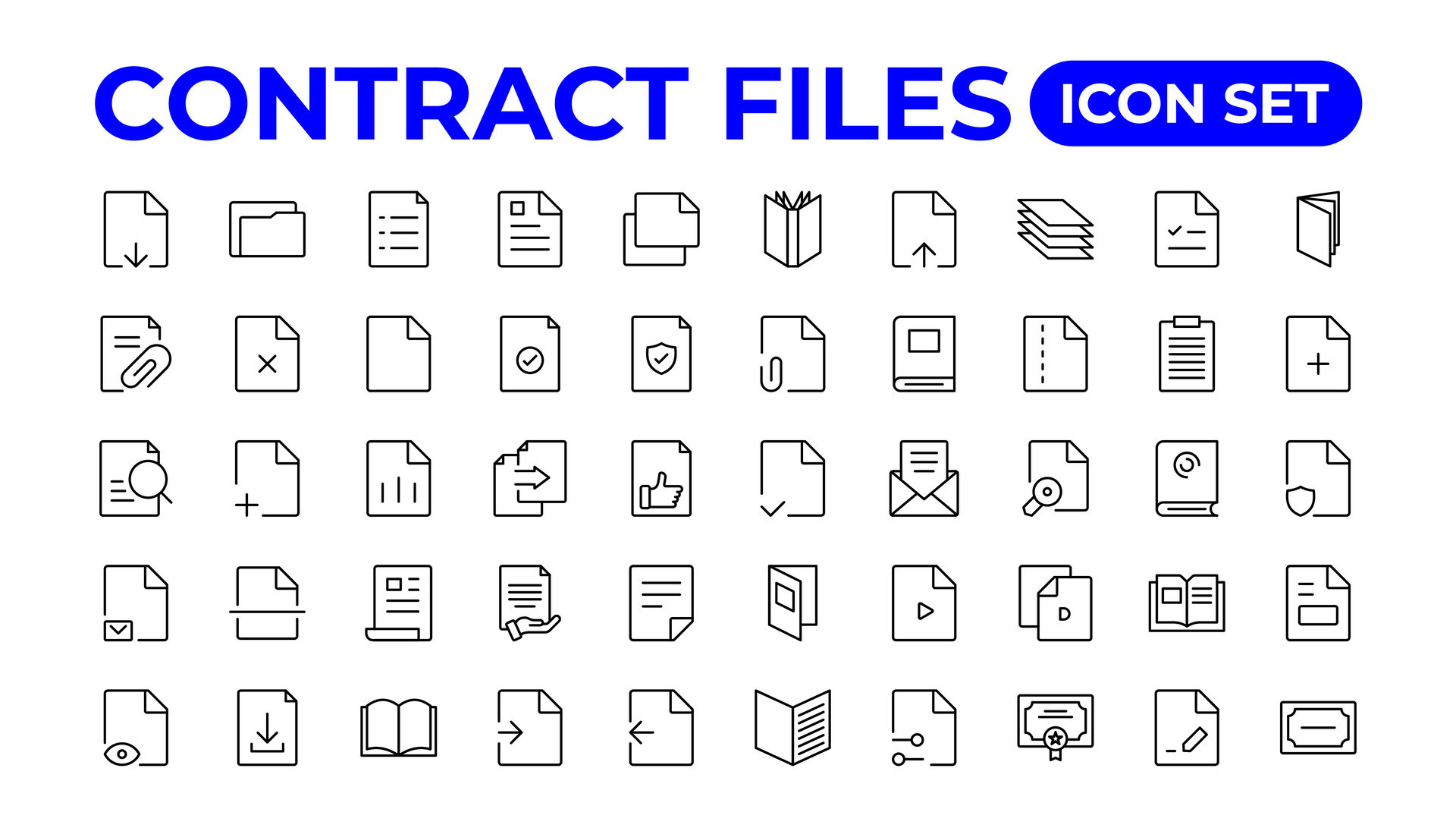 Document Line Icon Set Files Symbol Collectionoutline Icon Collection