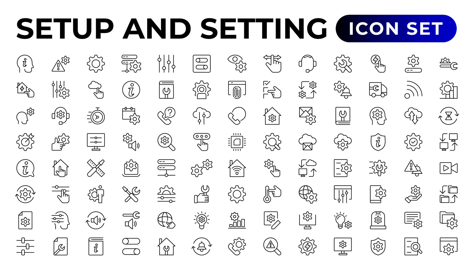 Setup And Setting Thin Line Icons Outline Icon Collection 42599326
