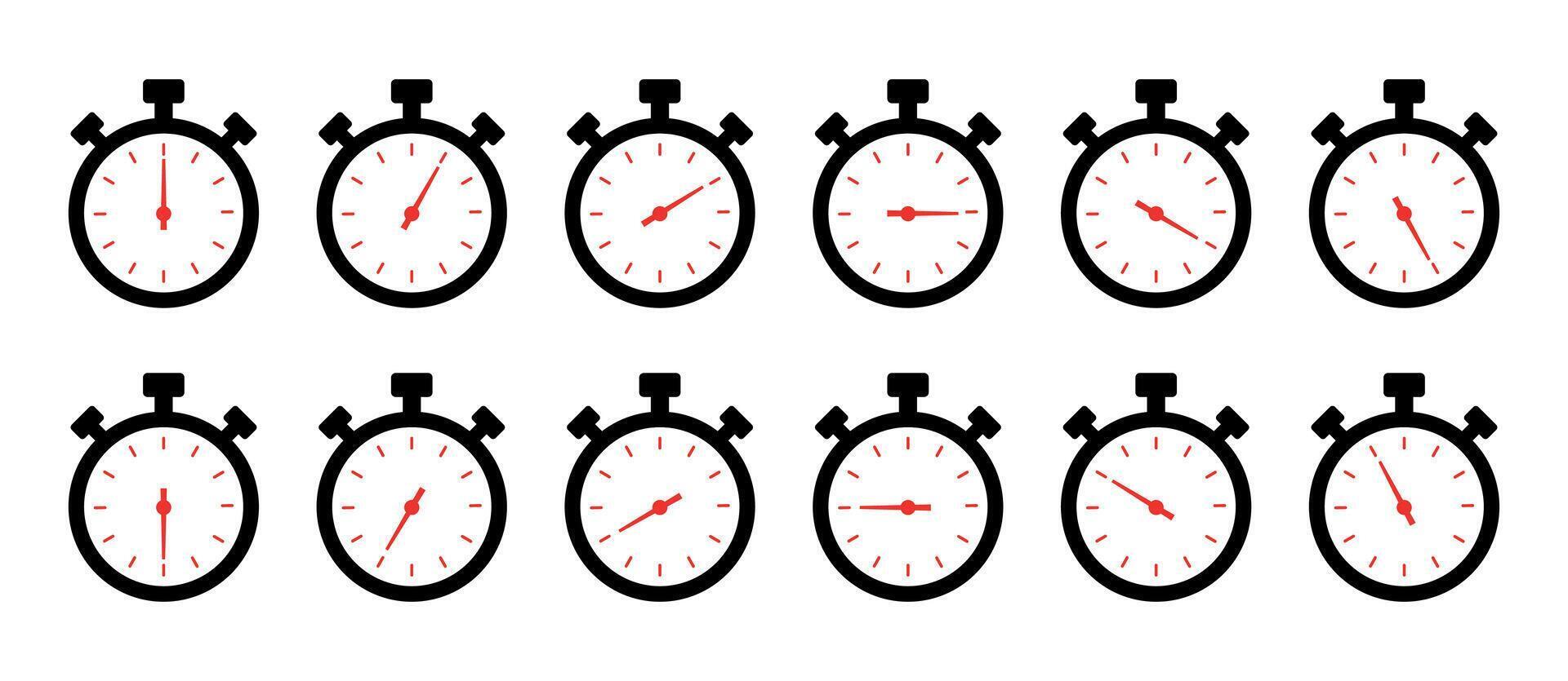 Timer Icon Collection Symbol Timer On A White Background Set Of Timer