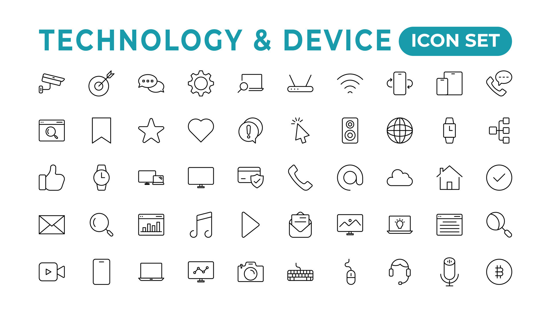 Devices and Electronics related line icons.Computers mobile phones vector linear icon set.Device ...