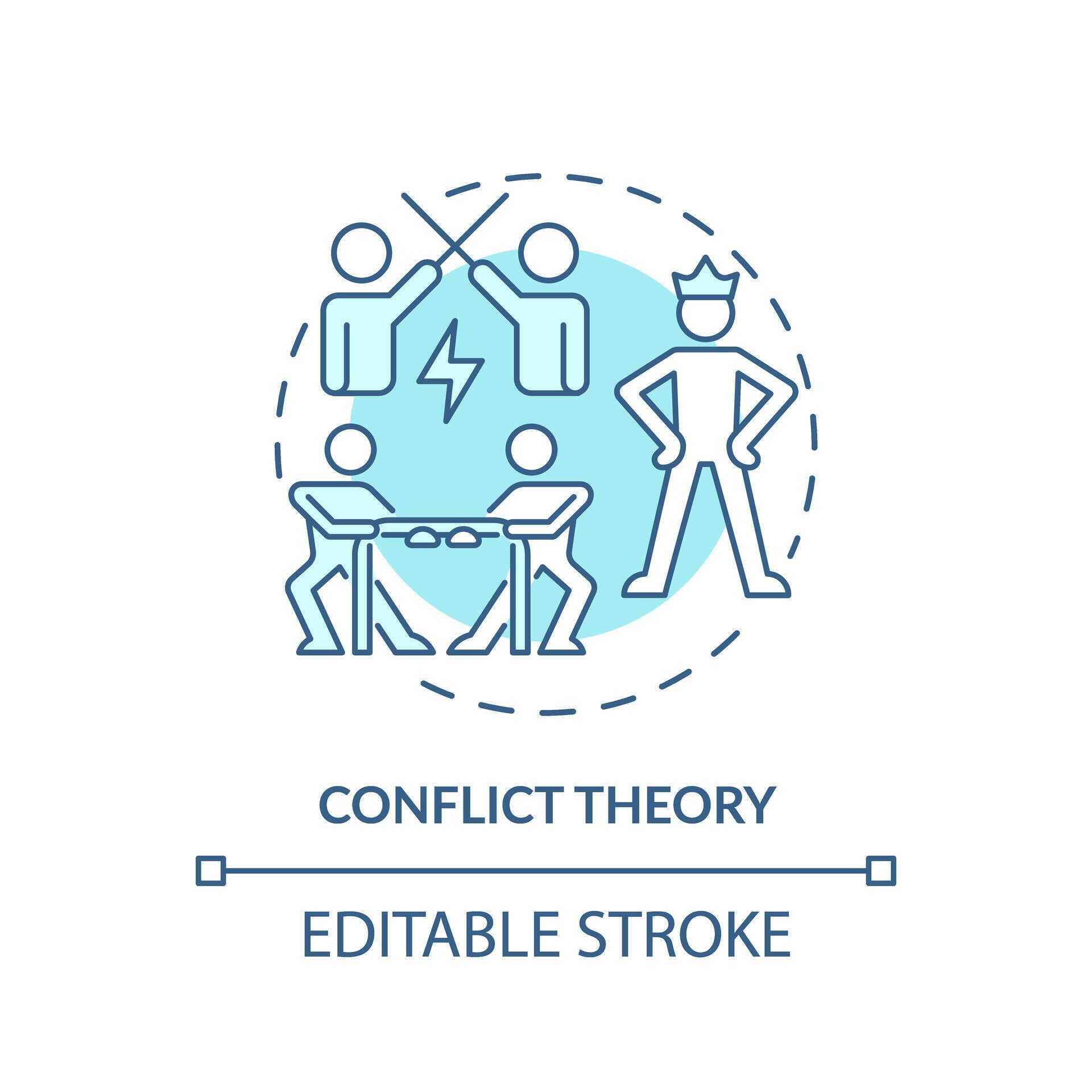 Conflict theory soft blue concept icon. Social stratification ...