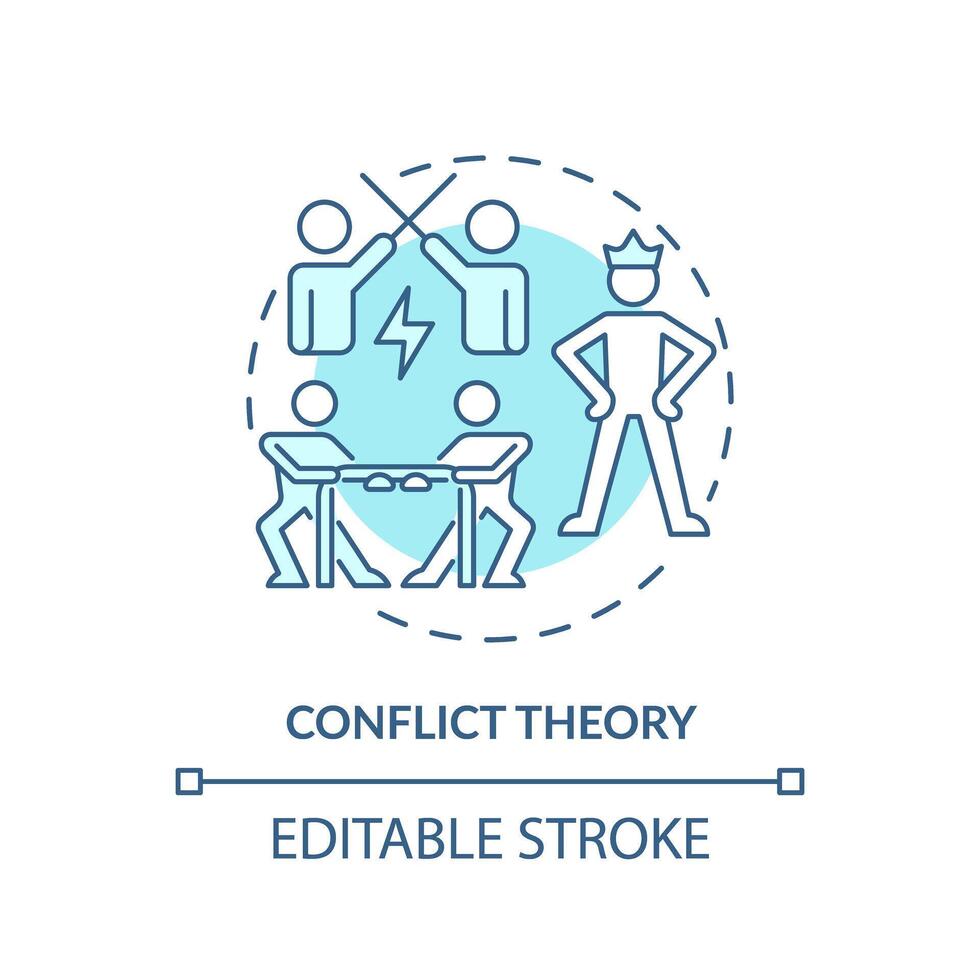 Conflict theory soft blue concept icon. Social stratification ...