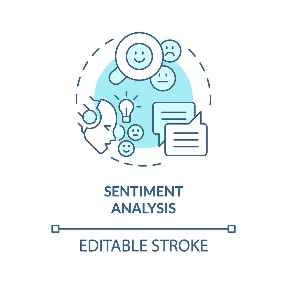 Sentiment Analysis Soft Blue Concept Icon Natural Language Processing