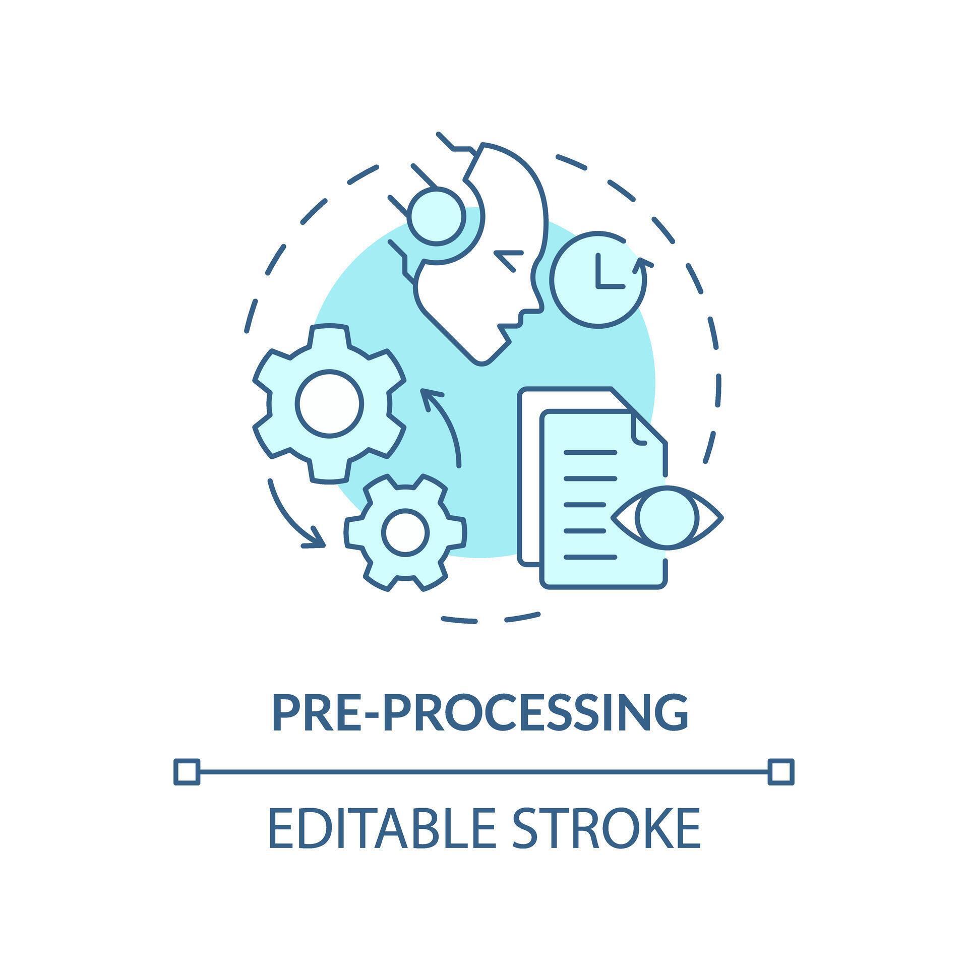 Pre-processing soft blue concept icon. Virtual assistant ...