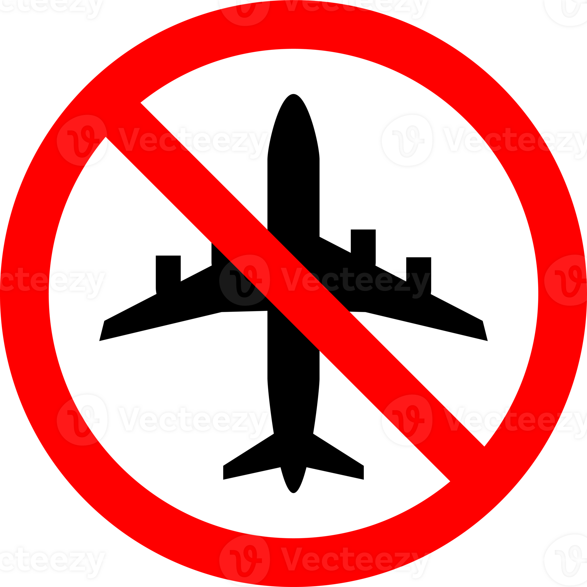 Do not fly icon. No aircraft access mark on white background. Symbol of transport, airplane ...